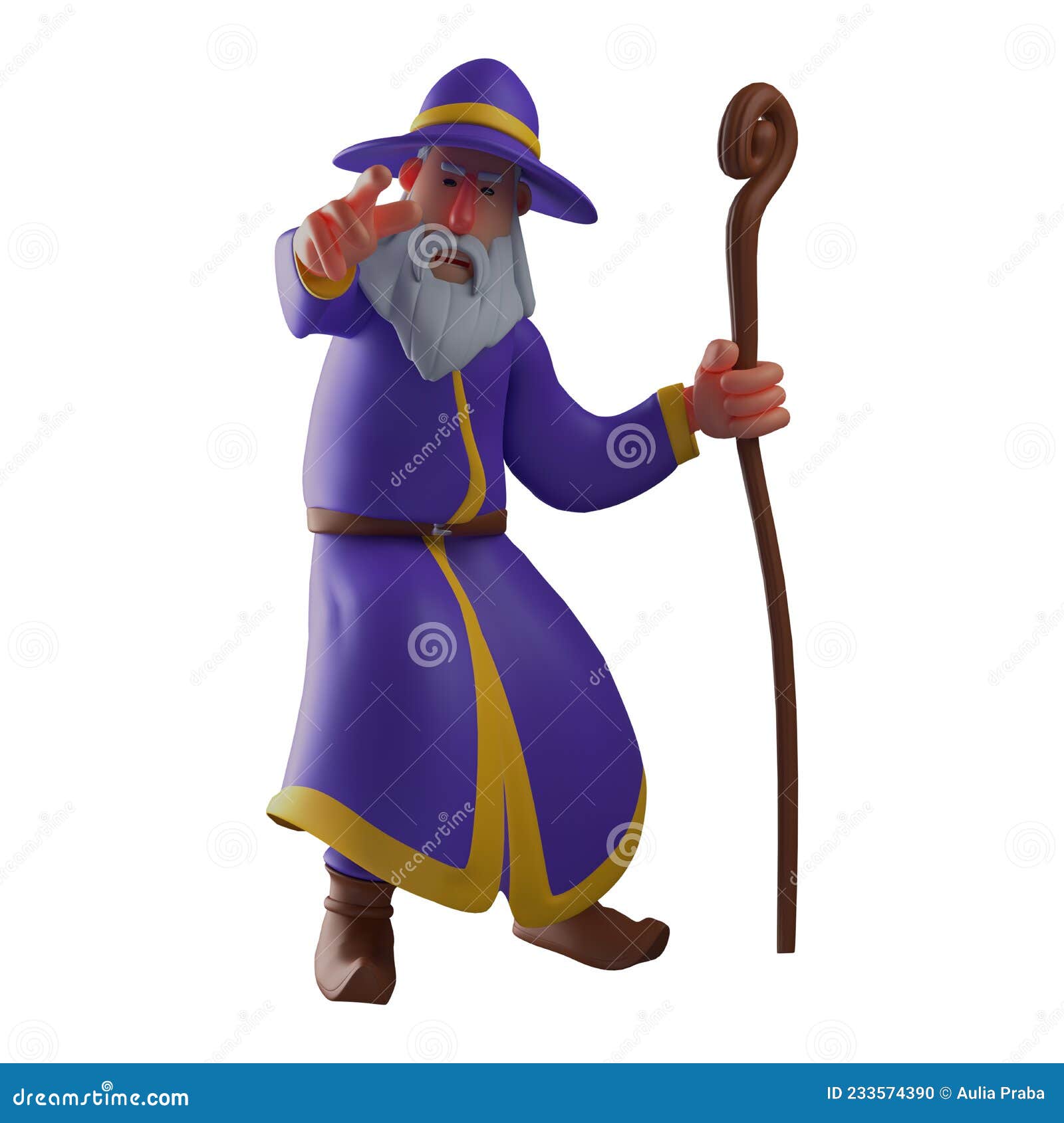 3D Witch Cartoon Character Illustration Looks Angry Stock Illustration ...