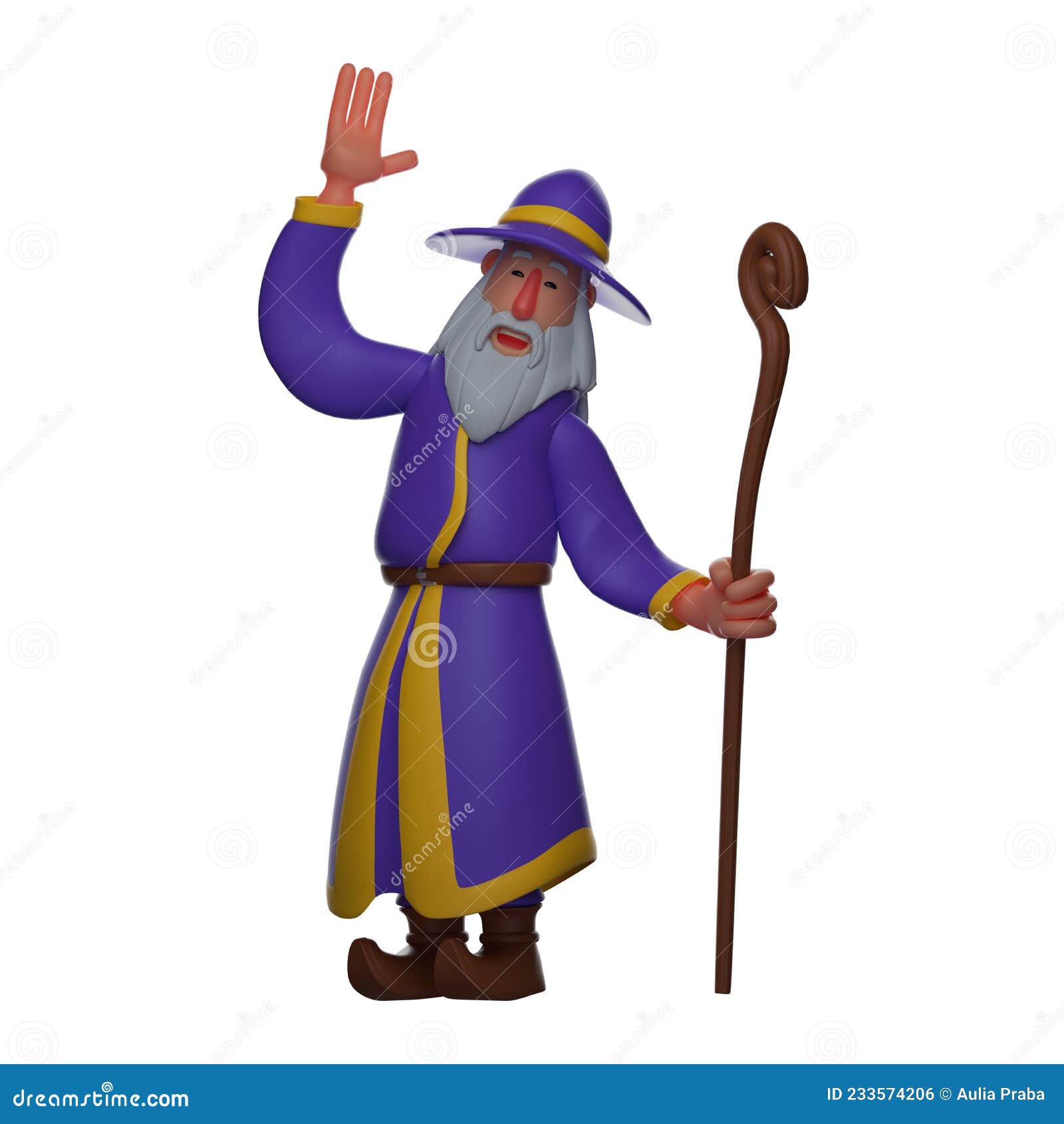 3D Witch Cartoon Character Waving Hand Stock Illustration ...