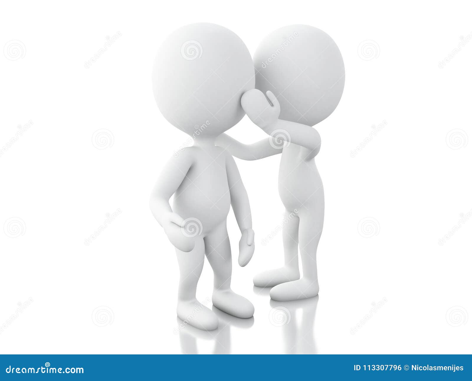 3d Witte Mensen Die Aan Een Andere Fluisteren Stock Illustratie ...