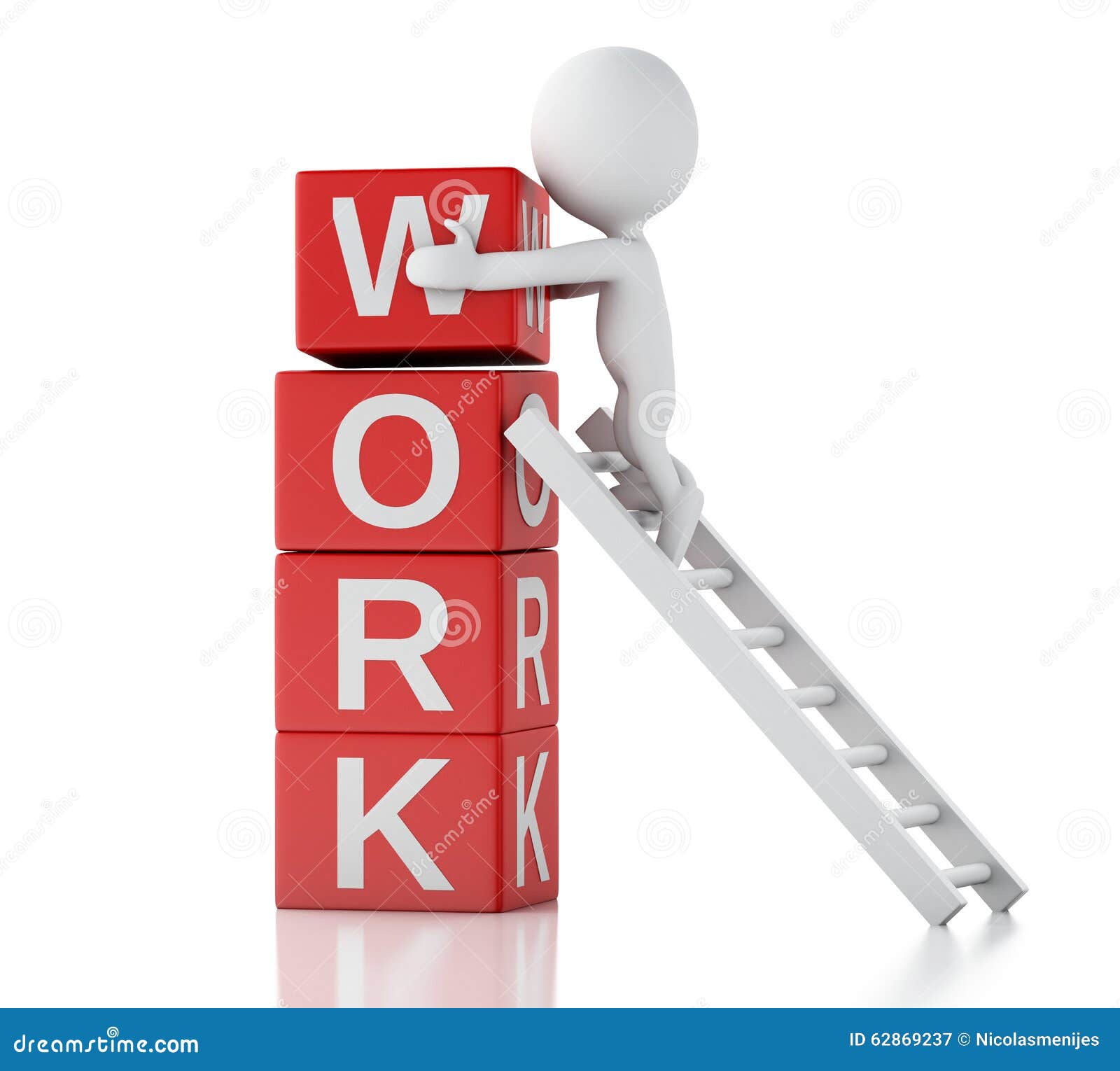 3d Witte Mensen Met Kubussen Met Het Woordwerk Stock Illustratie ...