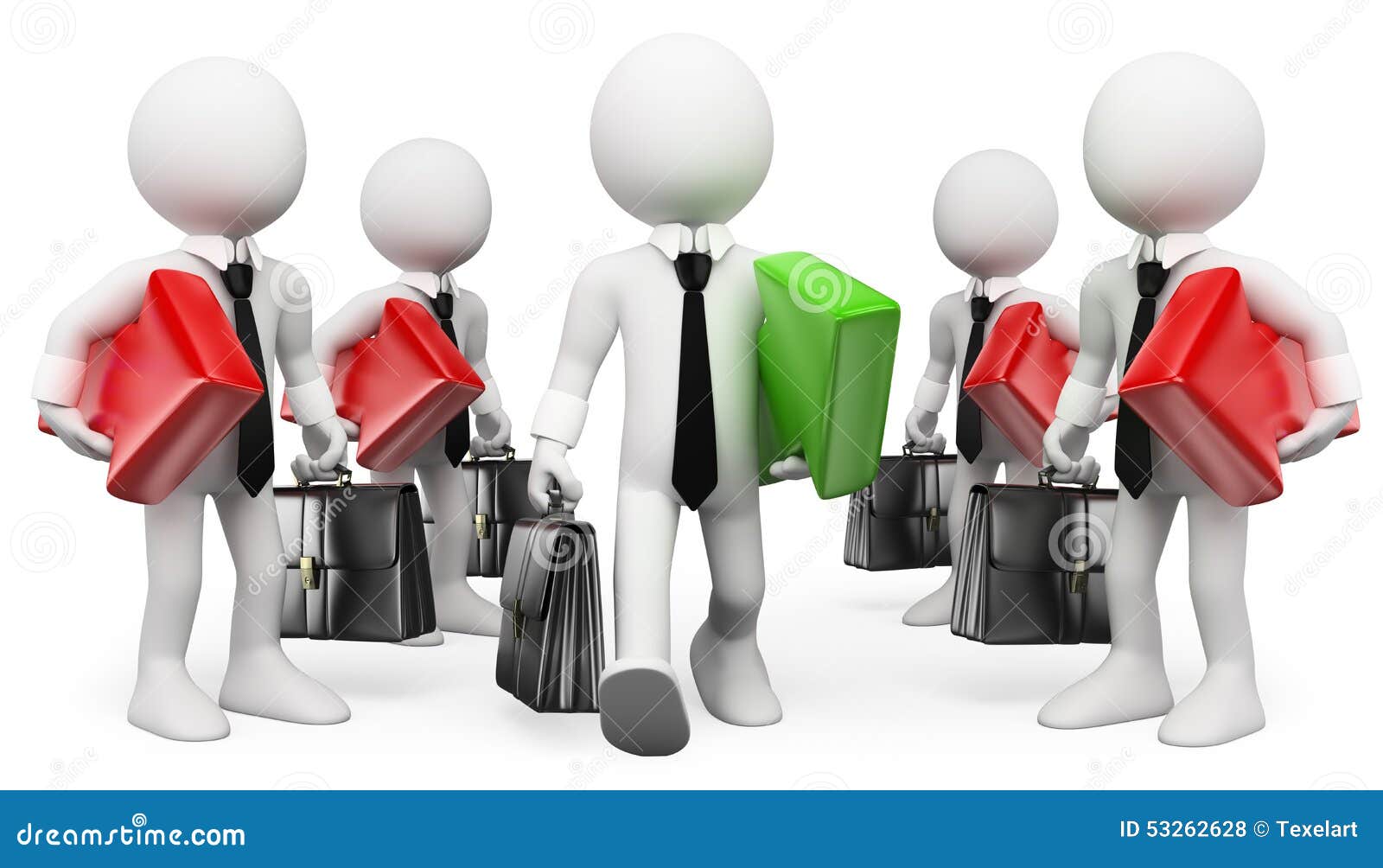 3d Witte Mensen Ondernemer Leider Zakenmansucces Stock Illustratie ...