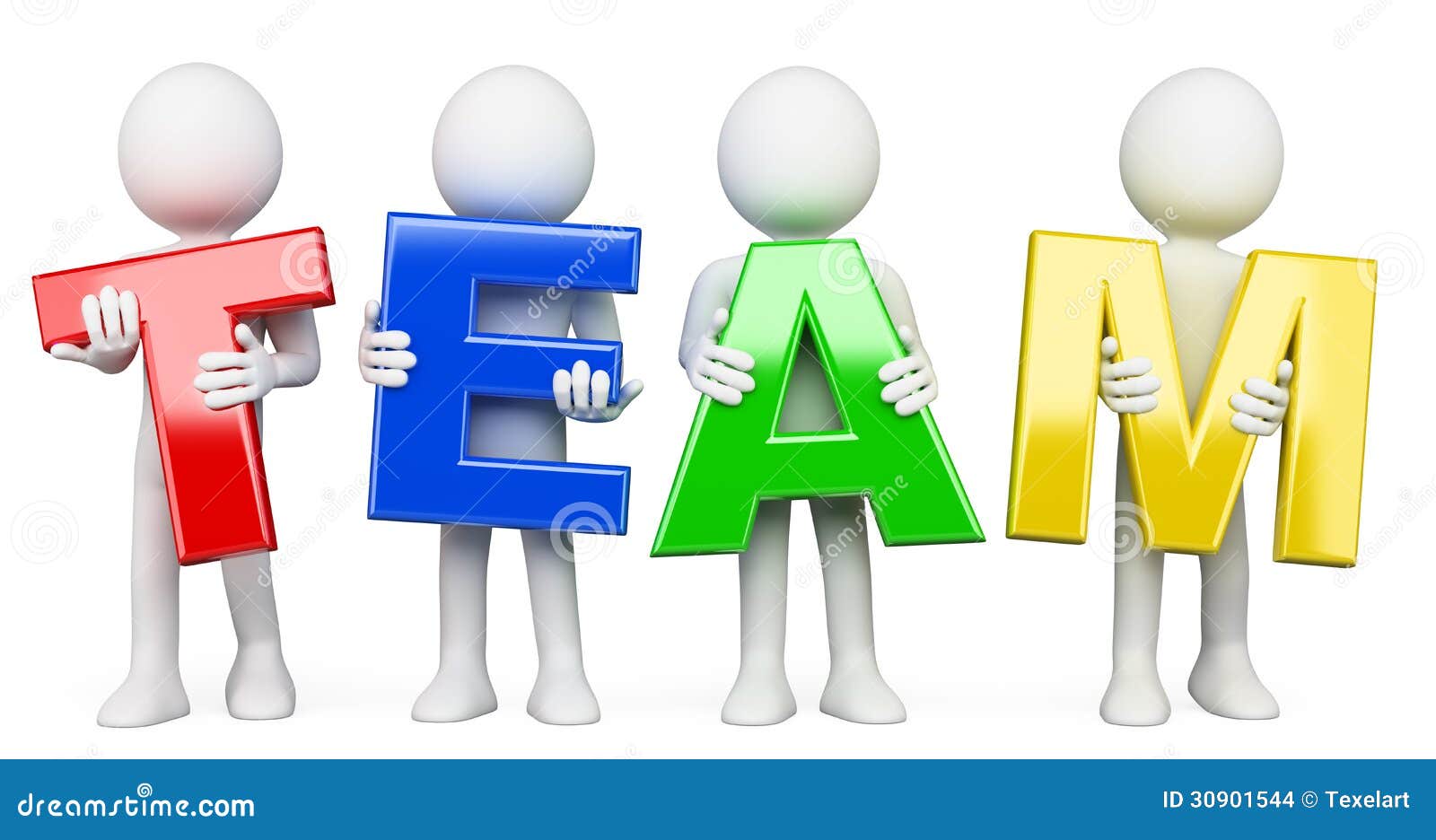 3D witte mensen. Team stock illustratie. Illustration of vennootschap ...