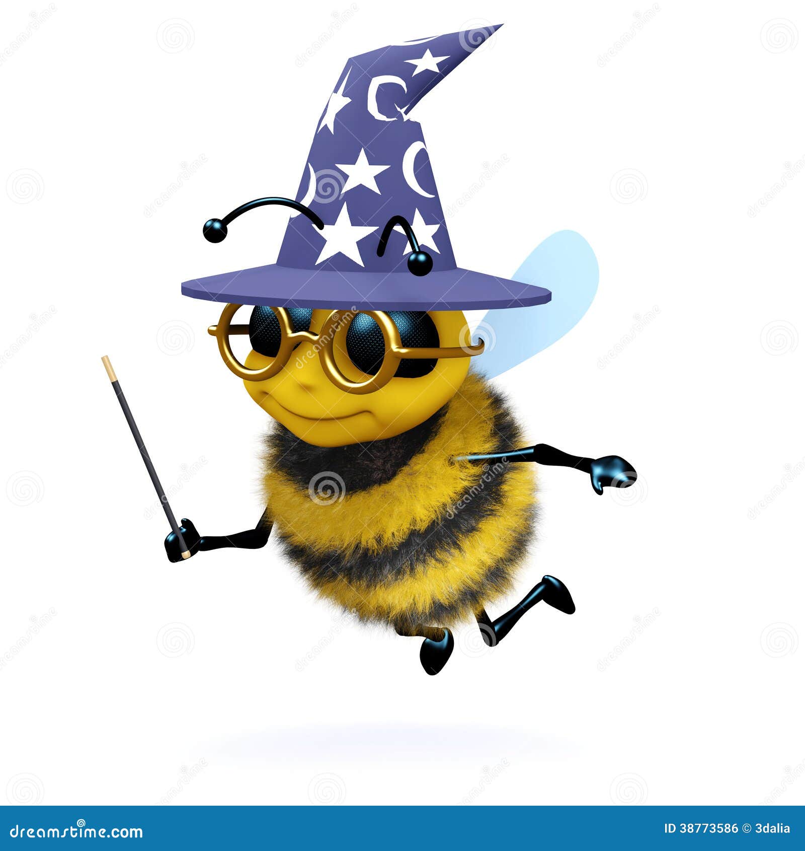 3d Wizard bee stock illustration. Illustration of character - 38773586