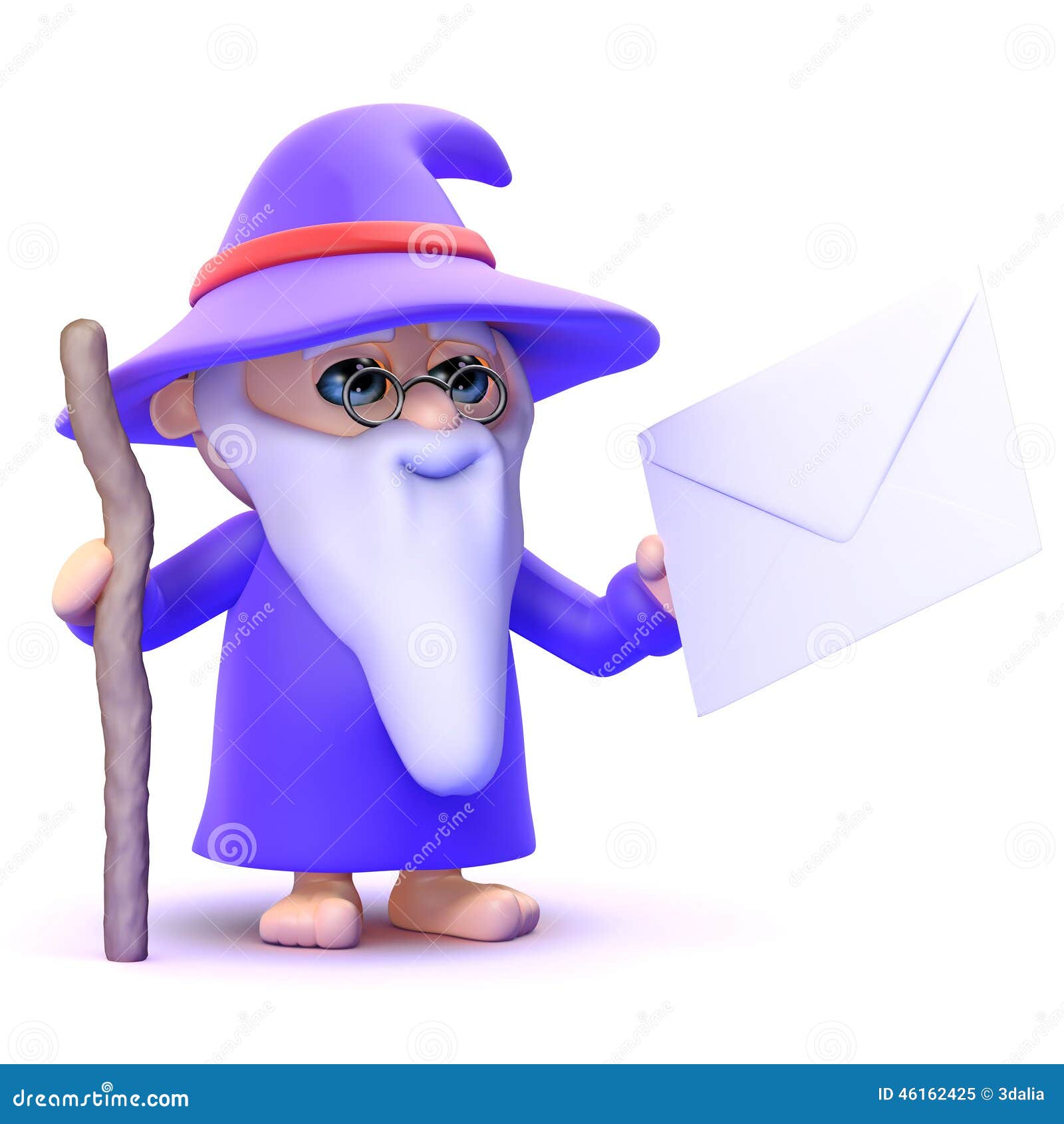 3d Wizard has mail stock illustration. Illustration of wise - 46162425