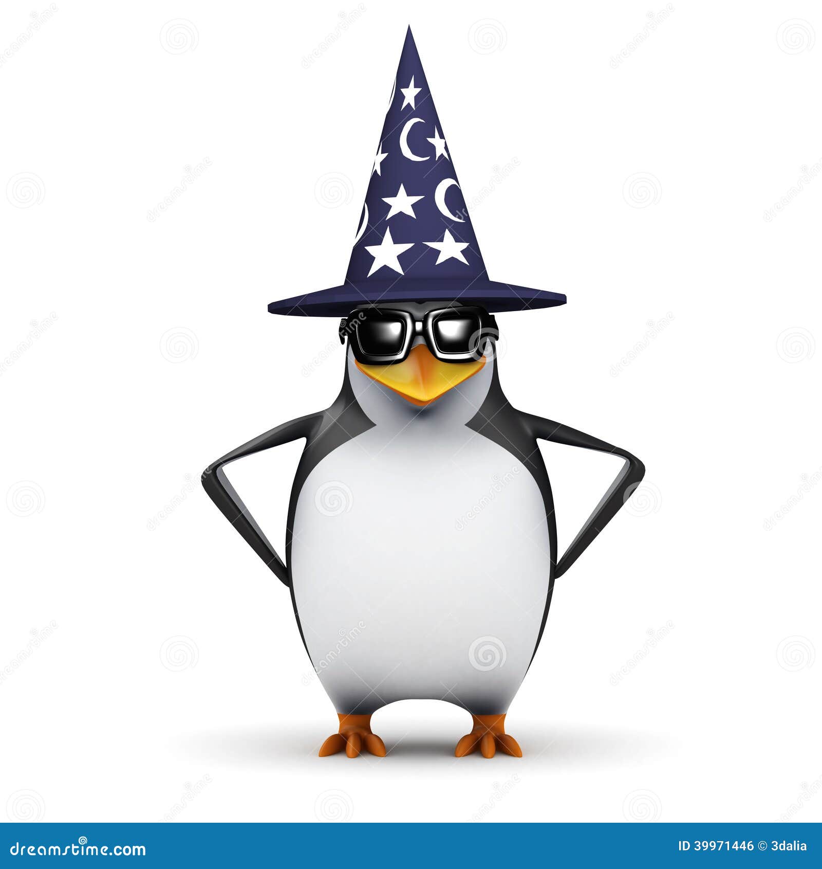 3d Wizard penguin stock illustration. Illustration of penguin - 39971446