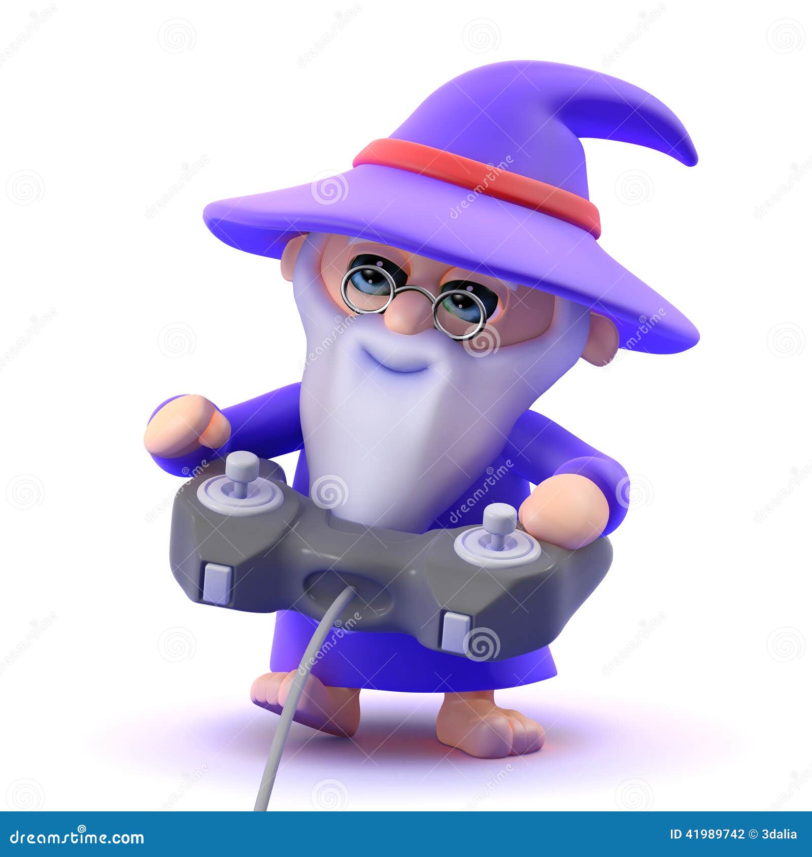 3d Wizard Playing Videogames Stock Illustration - Illustration of sage ...