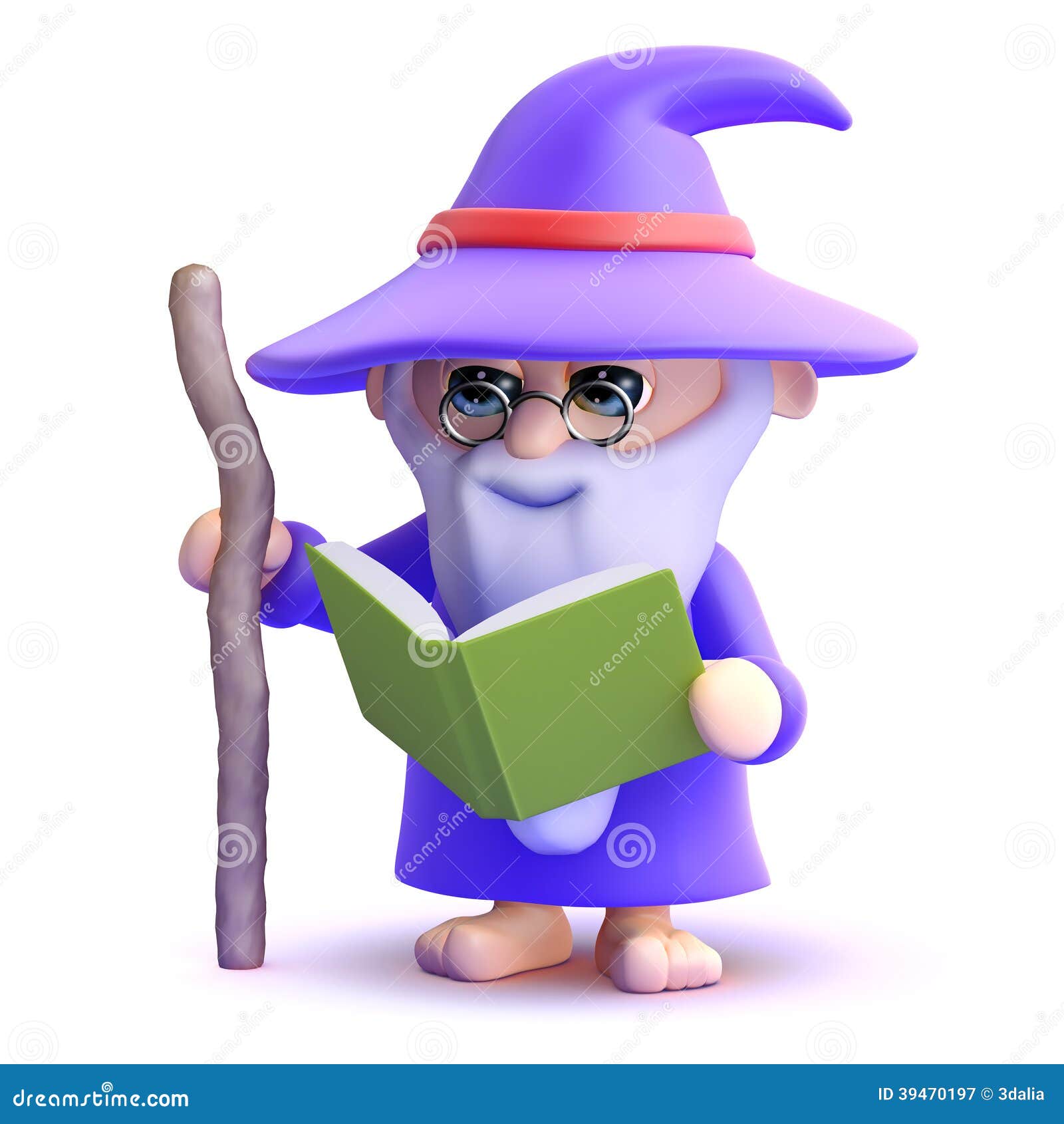 3d Wizard reads a book stock illustration. Illustration of myth - 39470197