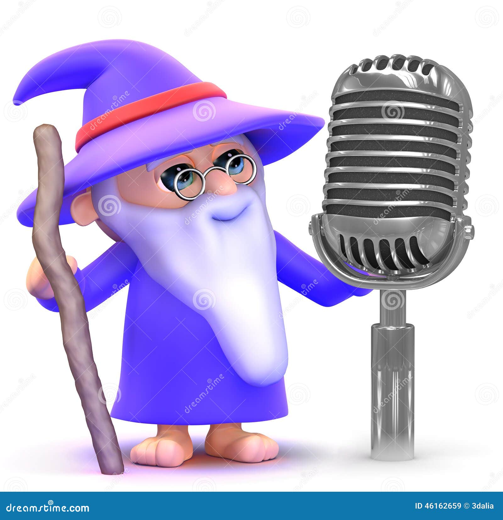 3d Wizard sings the blues stock illustration. Illustration of lore ...