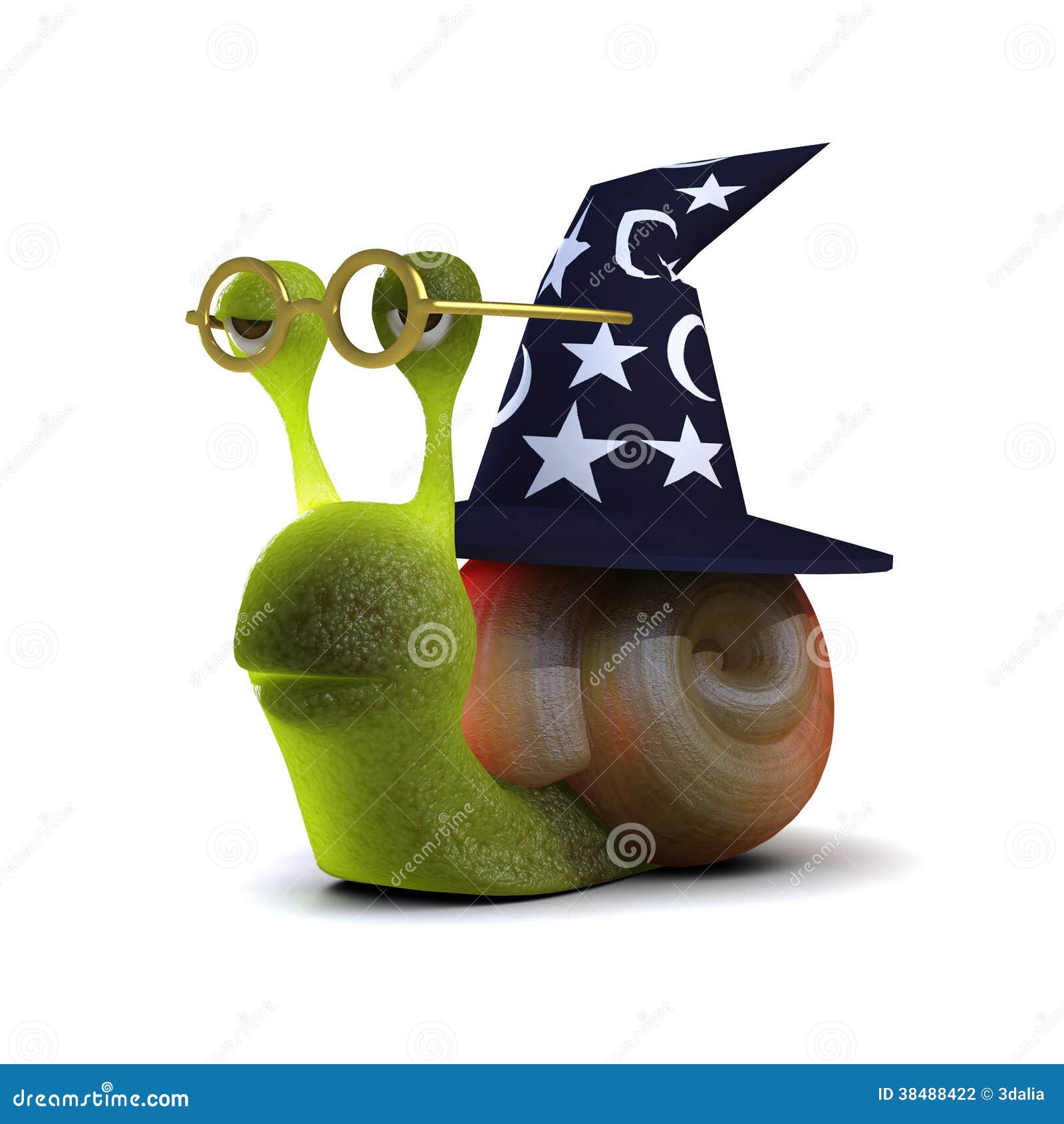 3d Wizard snail stock illustration. Illustration of magician - 38488422