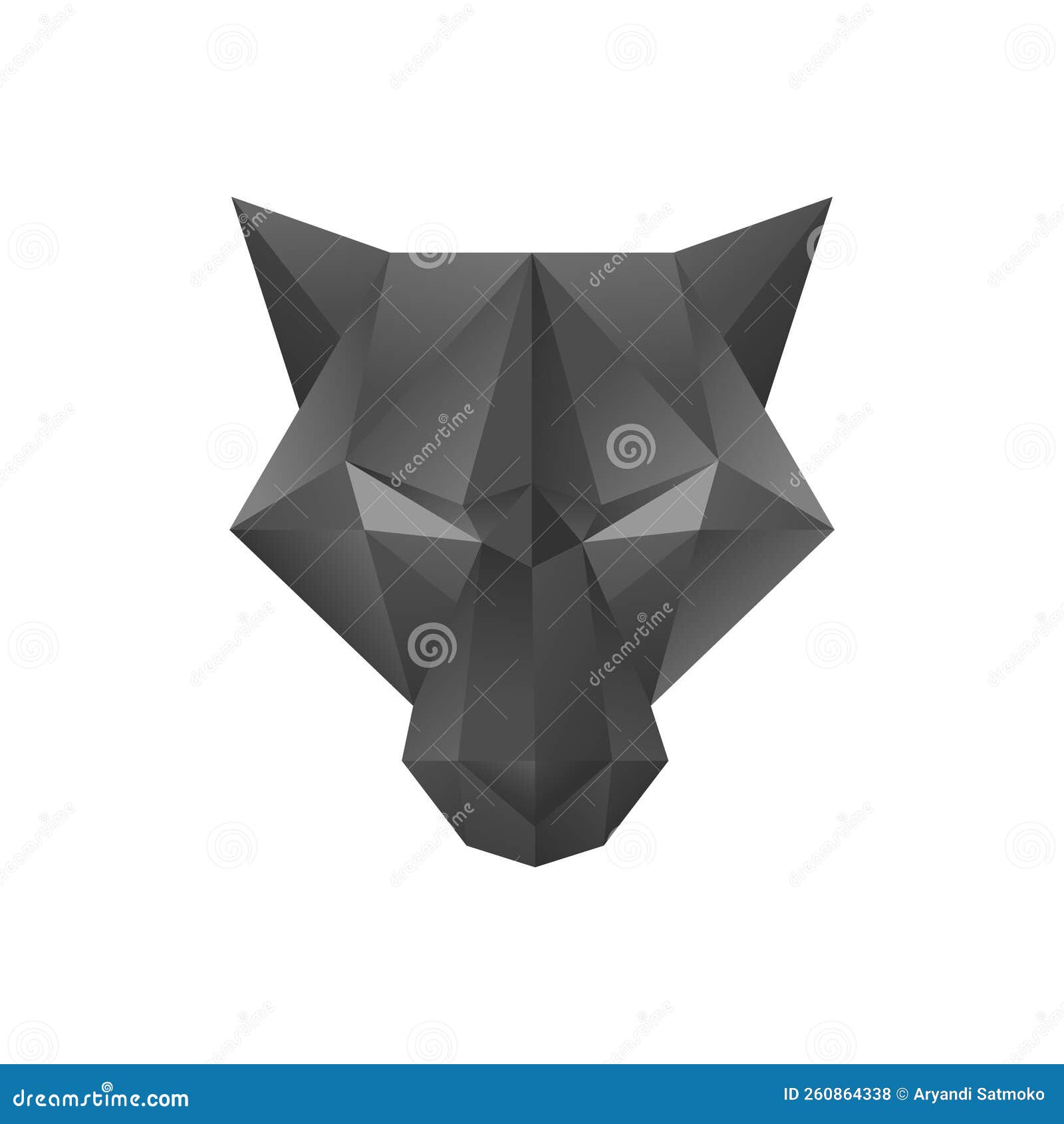 3d wolfs head design stock vector. Illustration of three - 260864338
