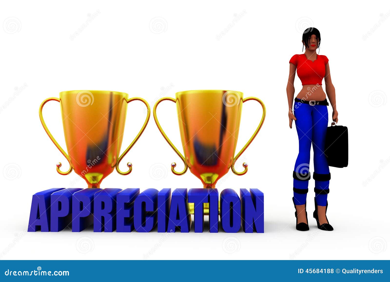 3d Woman Appreciation Concept Stock Illustration - Illustration of icon ...