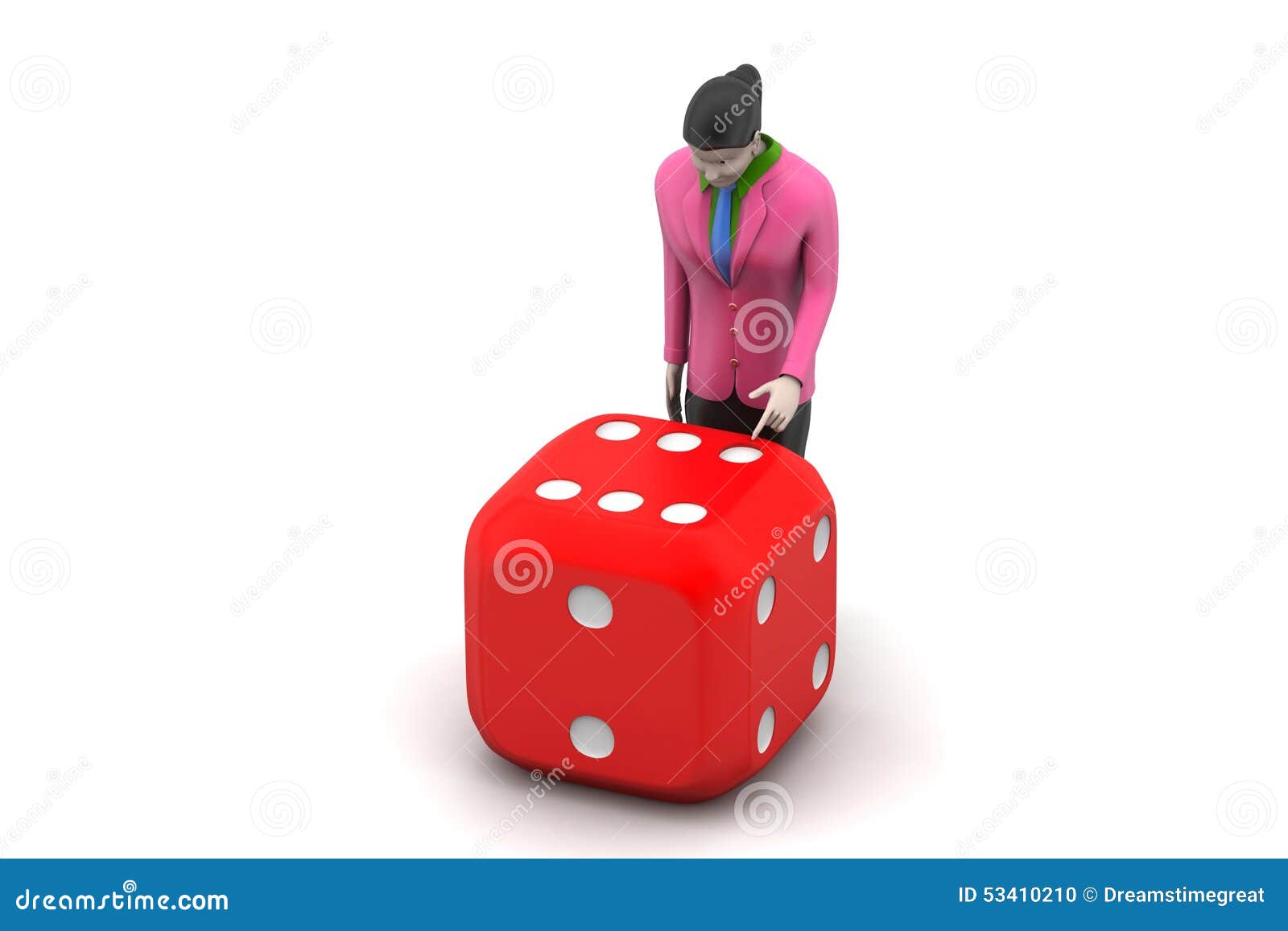 3d woman with cube stock illustration. Illustration of human - 53410210