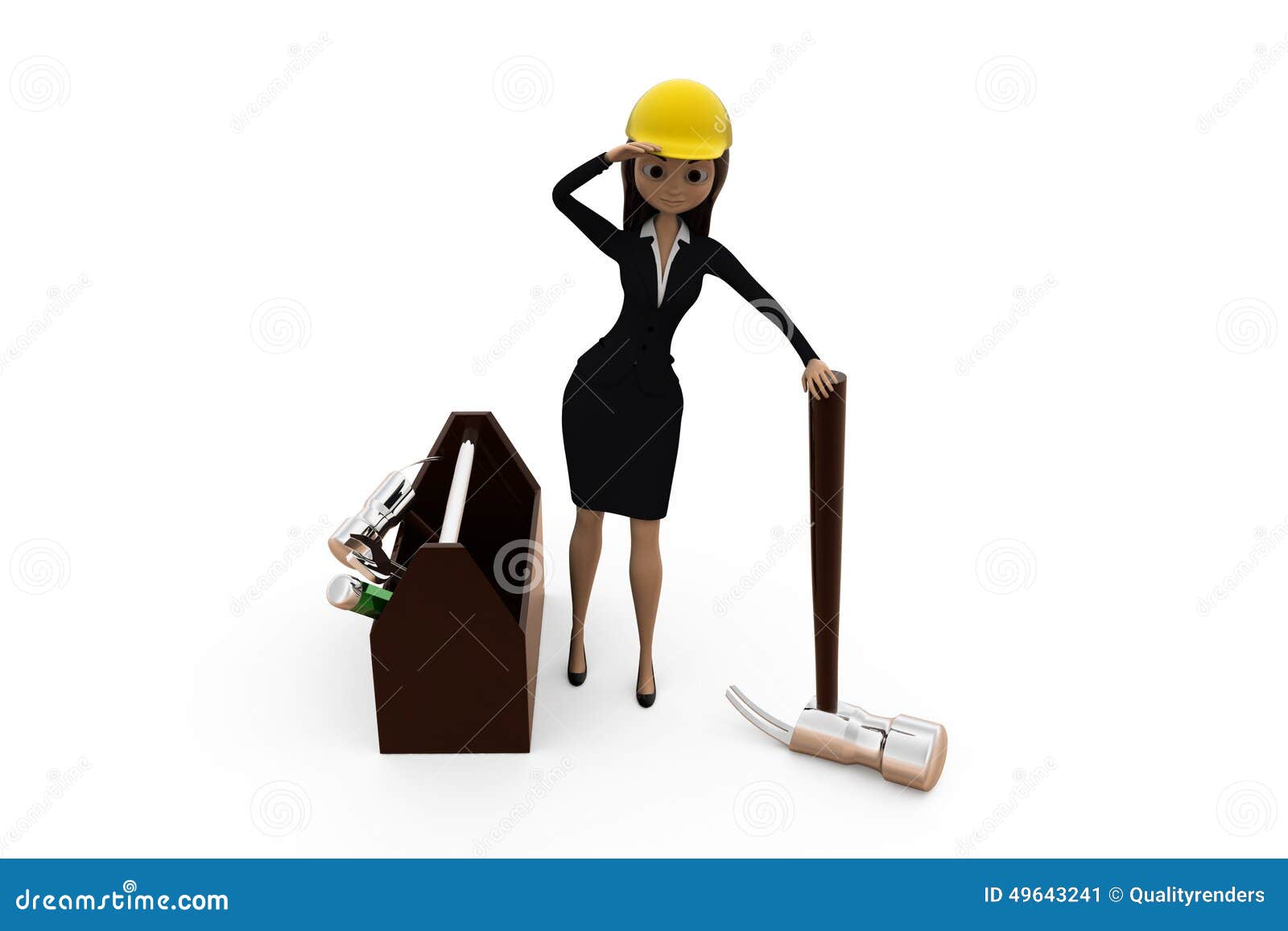 3d Woman Repair Tool Concept Stock Illustration - Illustration of ...