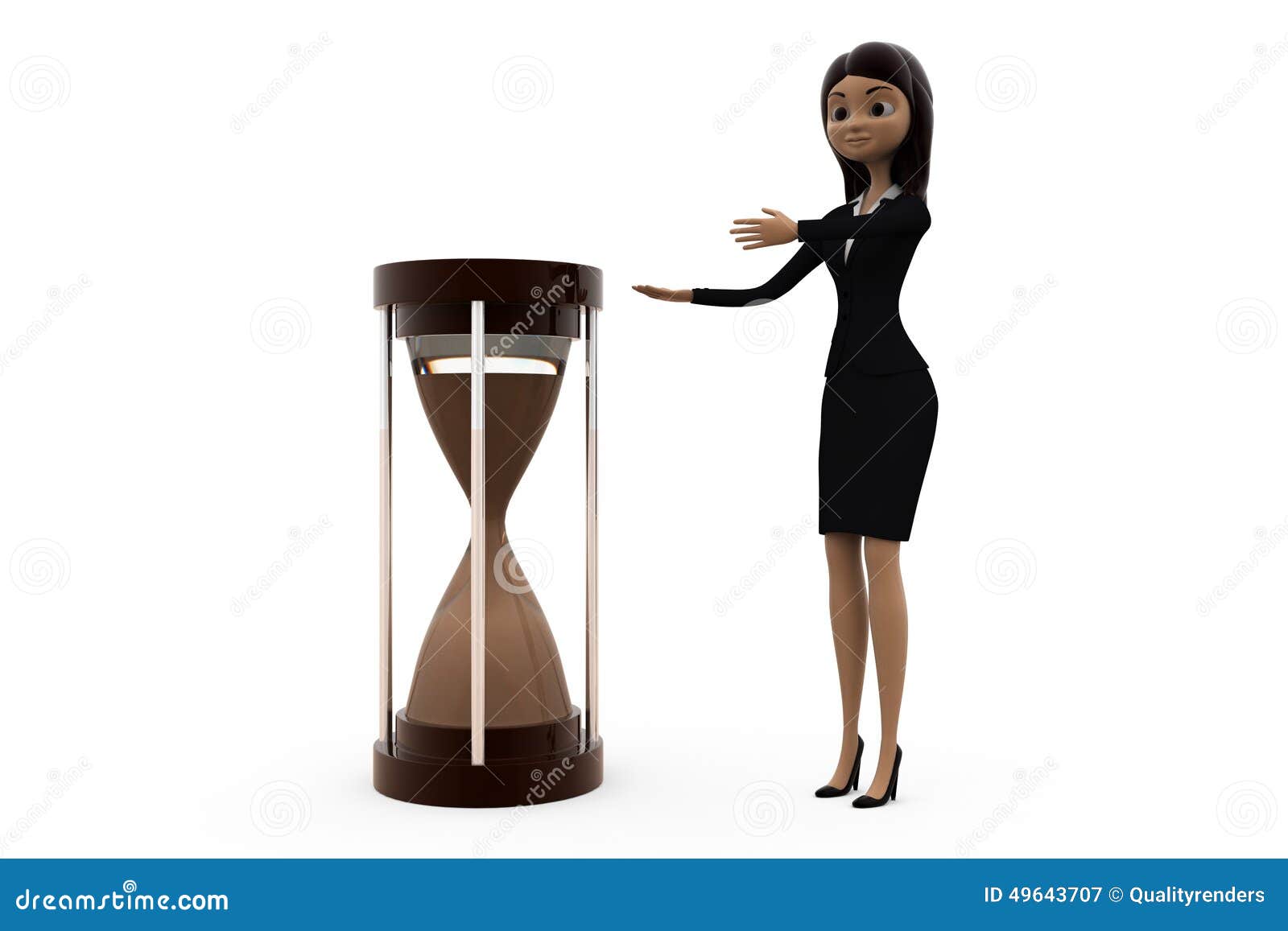3d Woman Sand Clock Concept Stock Illustration - Illustration of ...