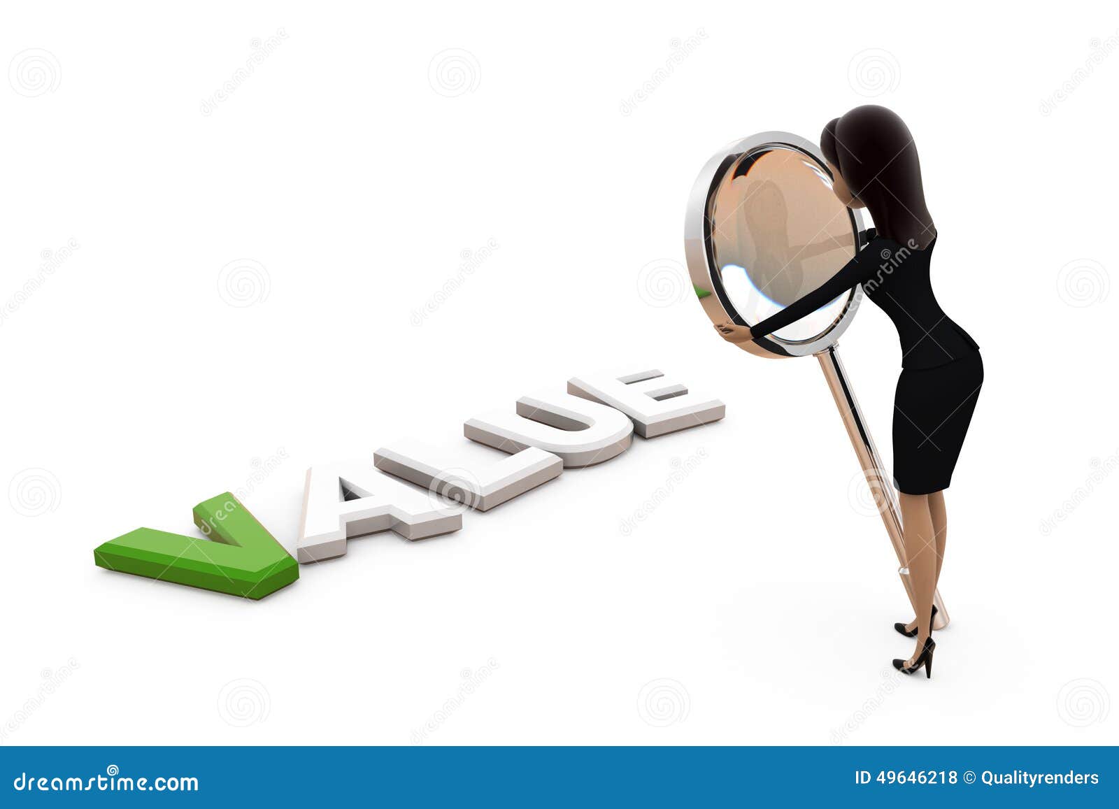 3d Woman Value Search Concept Stock Illustration - Illustration of ...
