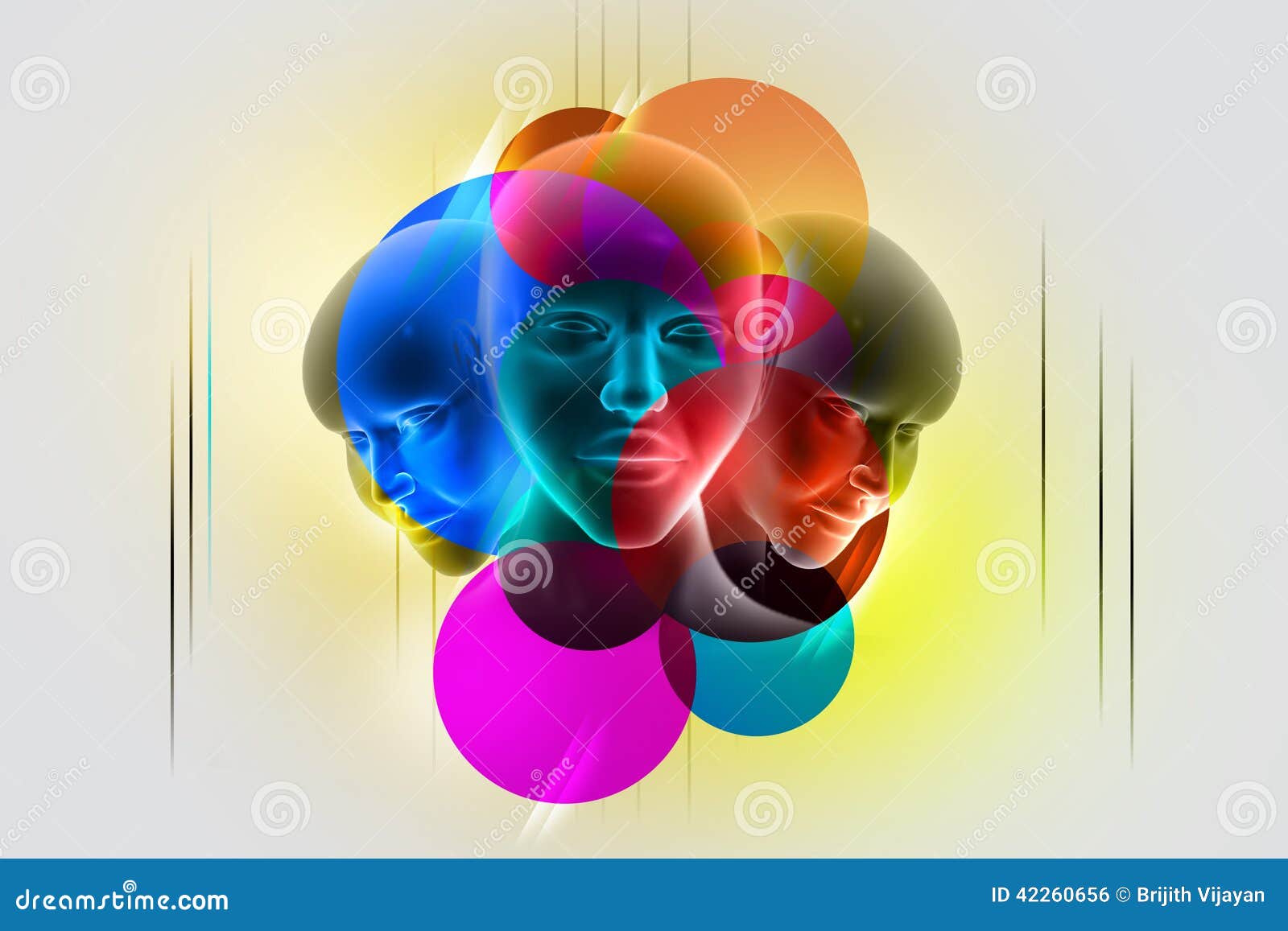 3d women face stock illustration. Illustration of color - 42260656