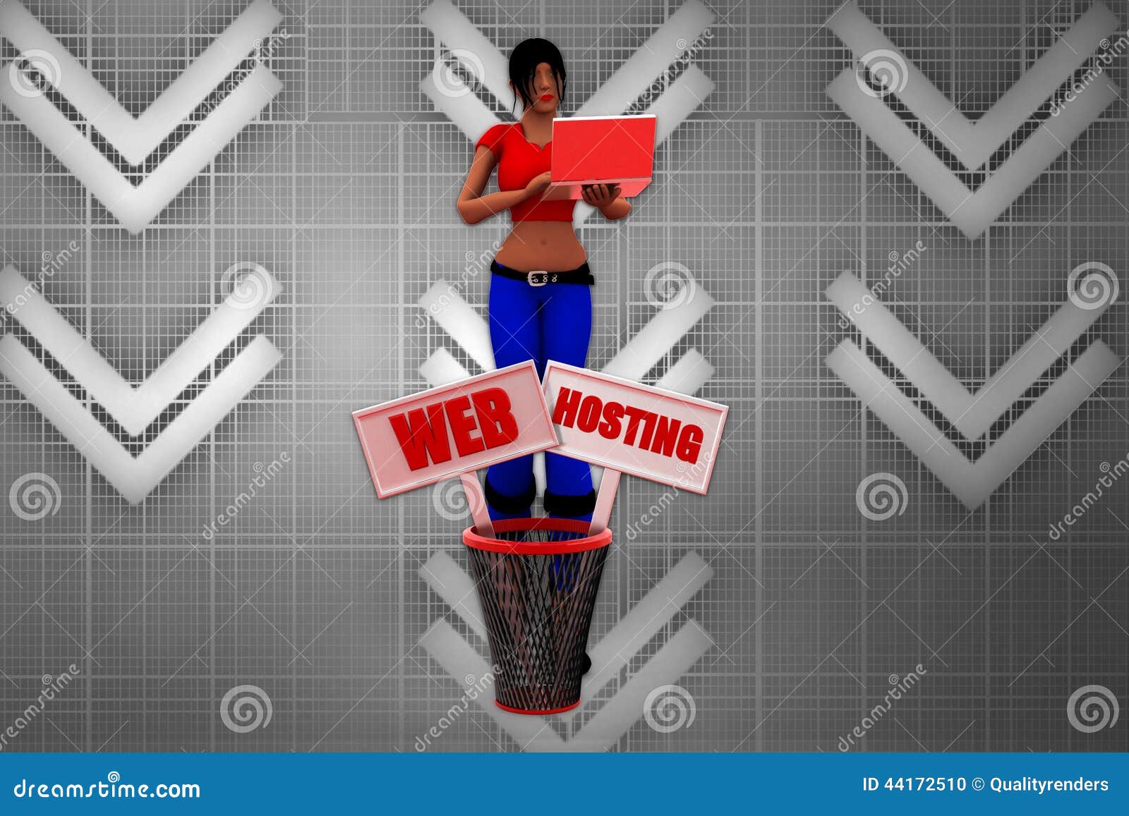 3d Women Web Hosting Illustration Stock Illustration - Illustration of ...