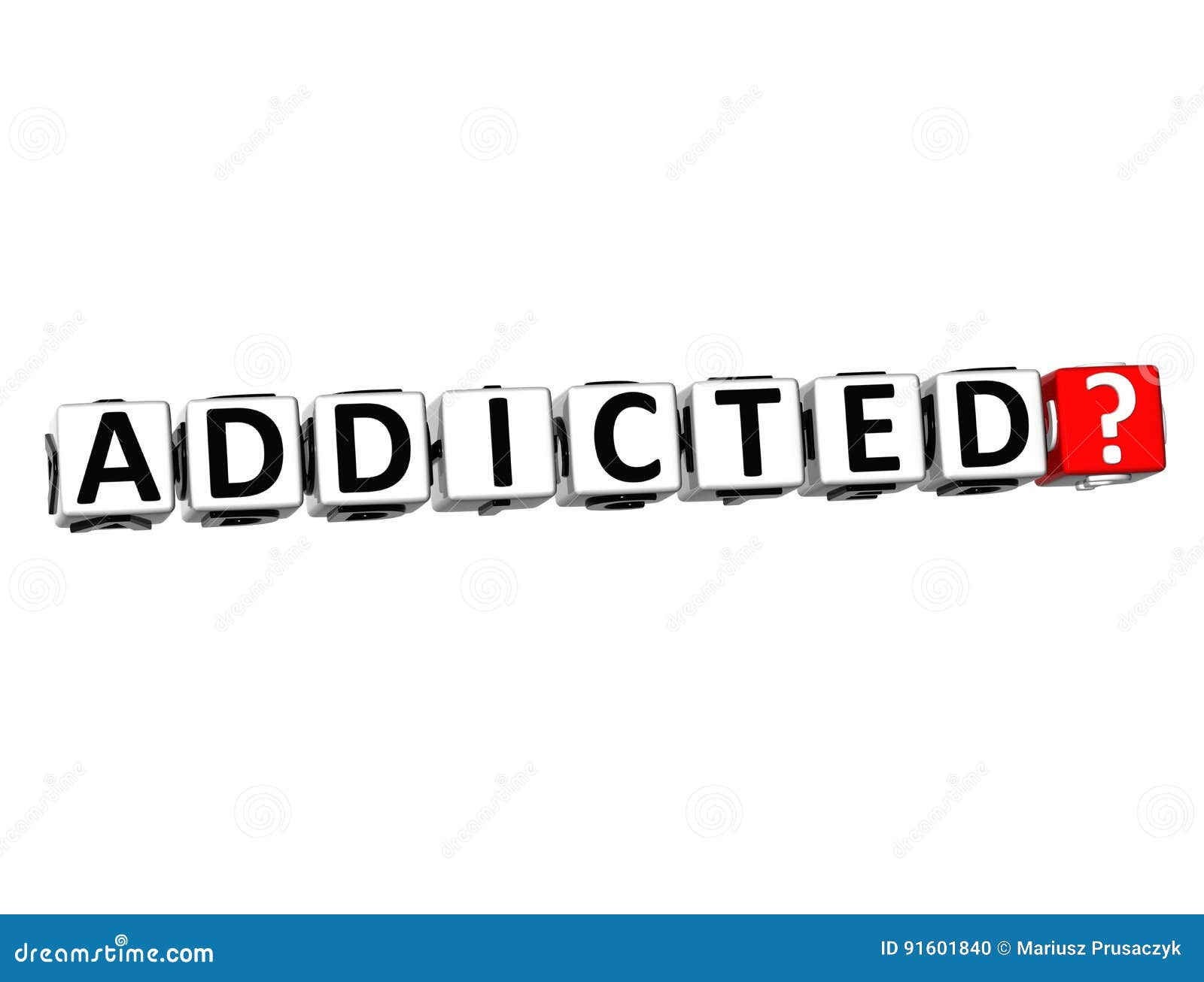 3D Word Addicted on White Background Stock Illustration - Illustration ...