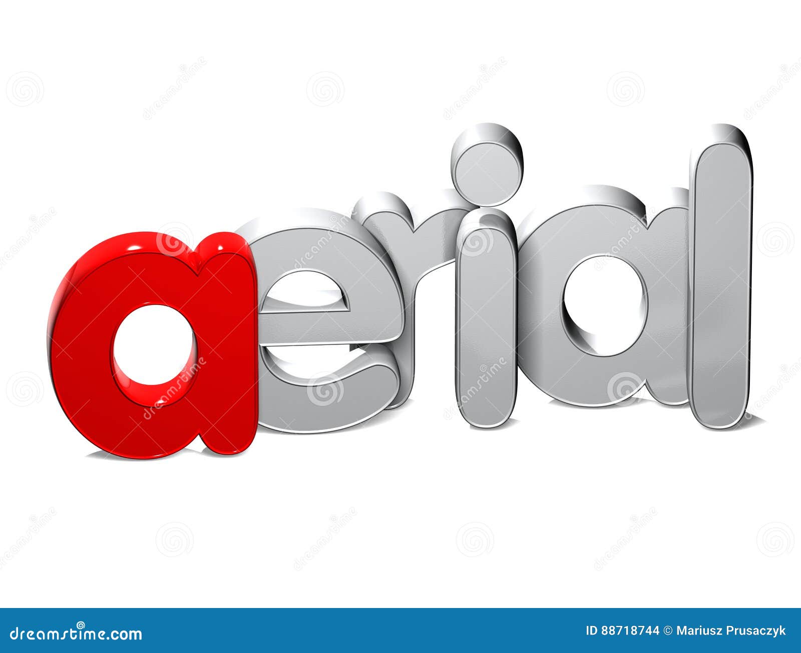 3D Word Aerial Over White Background. Stock Illustration - Illustration ...