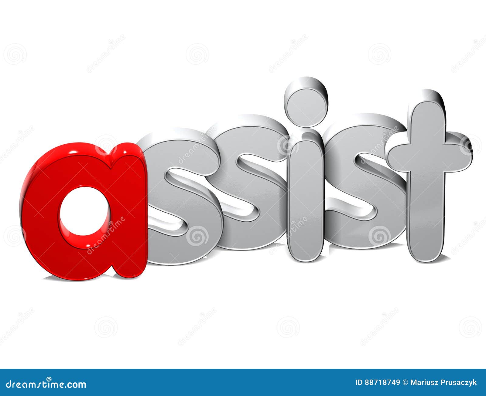 3D Word Assist Over White Background. Stock Illustration - Illustration ...