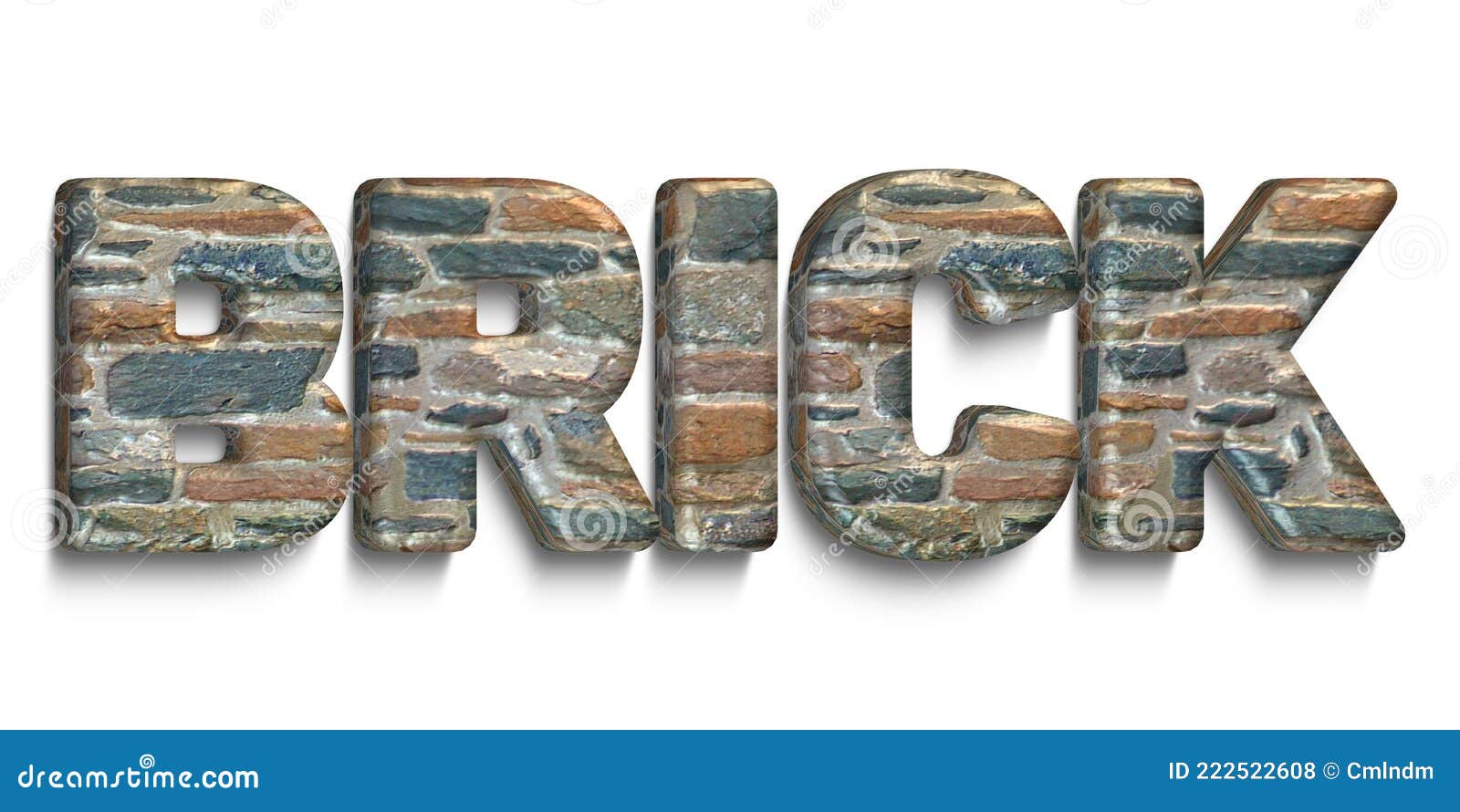 3D Word Brick Isolated on a White Background Stock Illustration ...