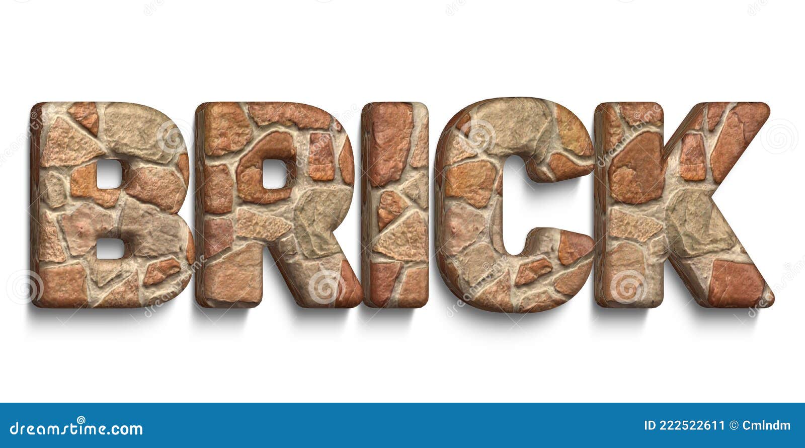 3D Word Brick Isolated on a White Background Stock Illustration ...