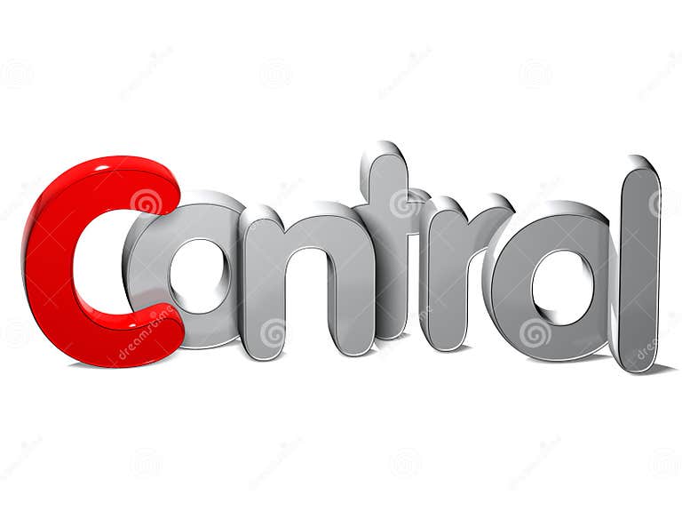 3D Word Control Over White Background. Stock Illustration ...