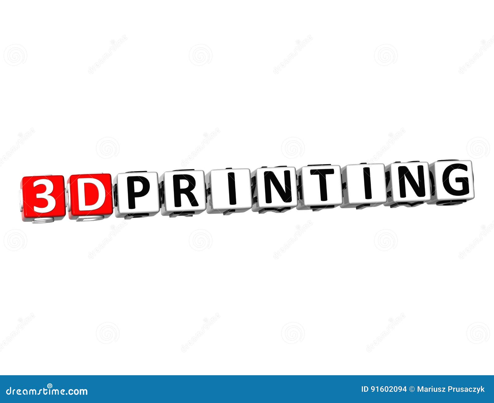 3D Word 3D Printing on White Background Stock Illustration ...