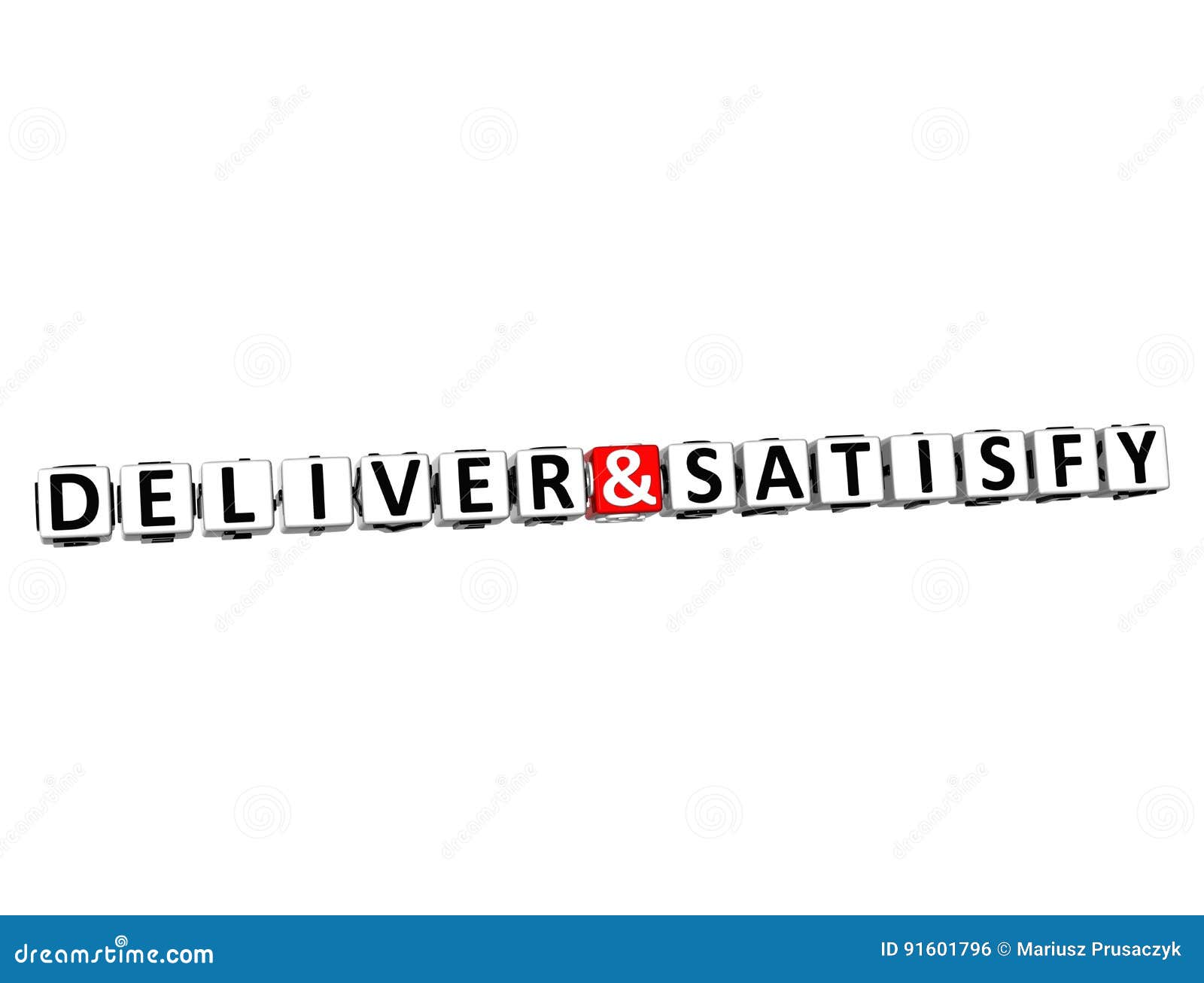 3D Word Deliver And Satisfy On White Background Stock Illustration ...