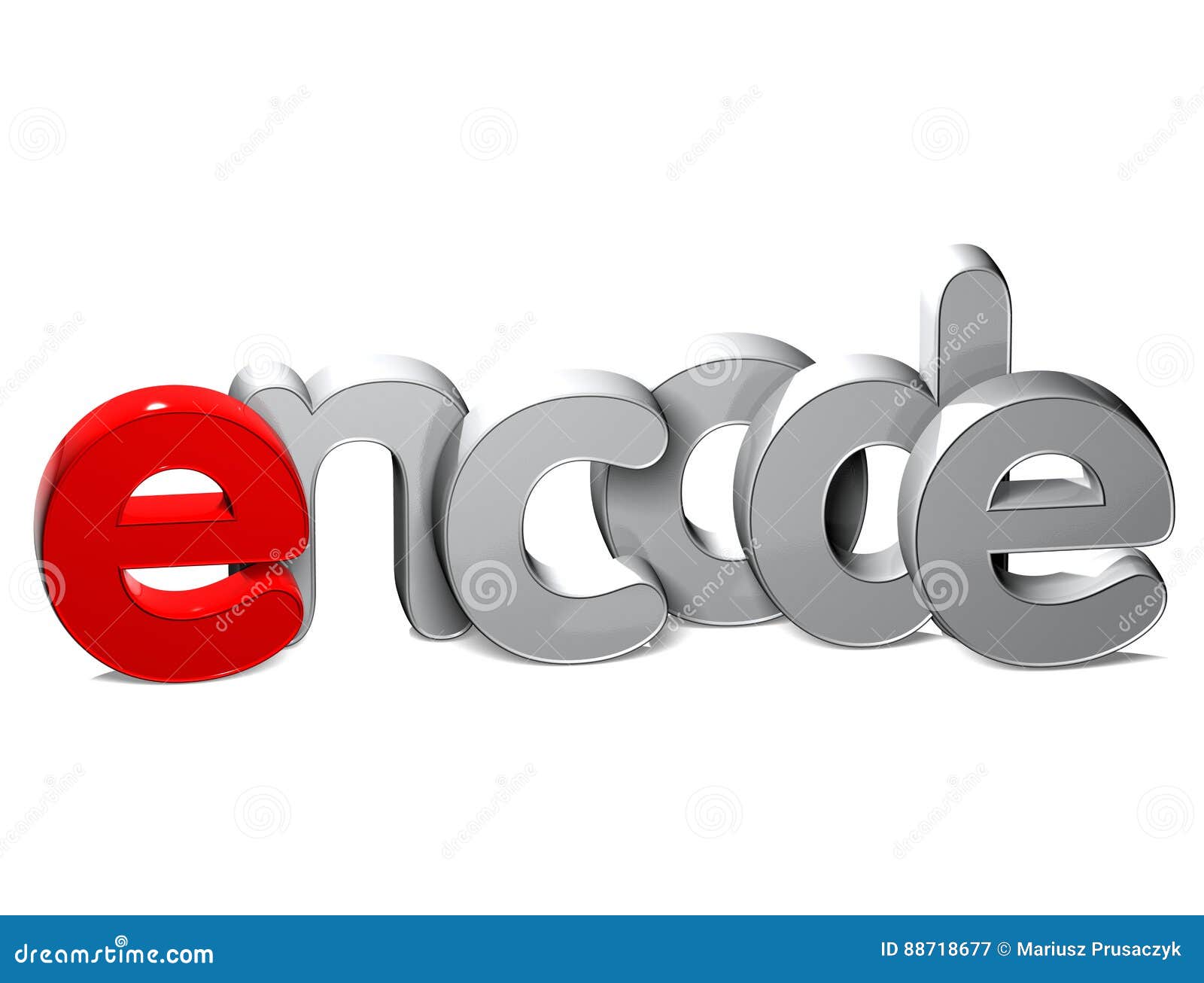 3D Word Encode Over White Background. Stock Illustration - Illustration ...