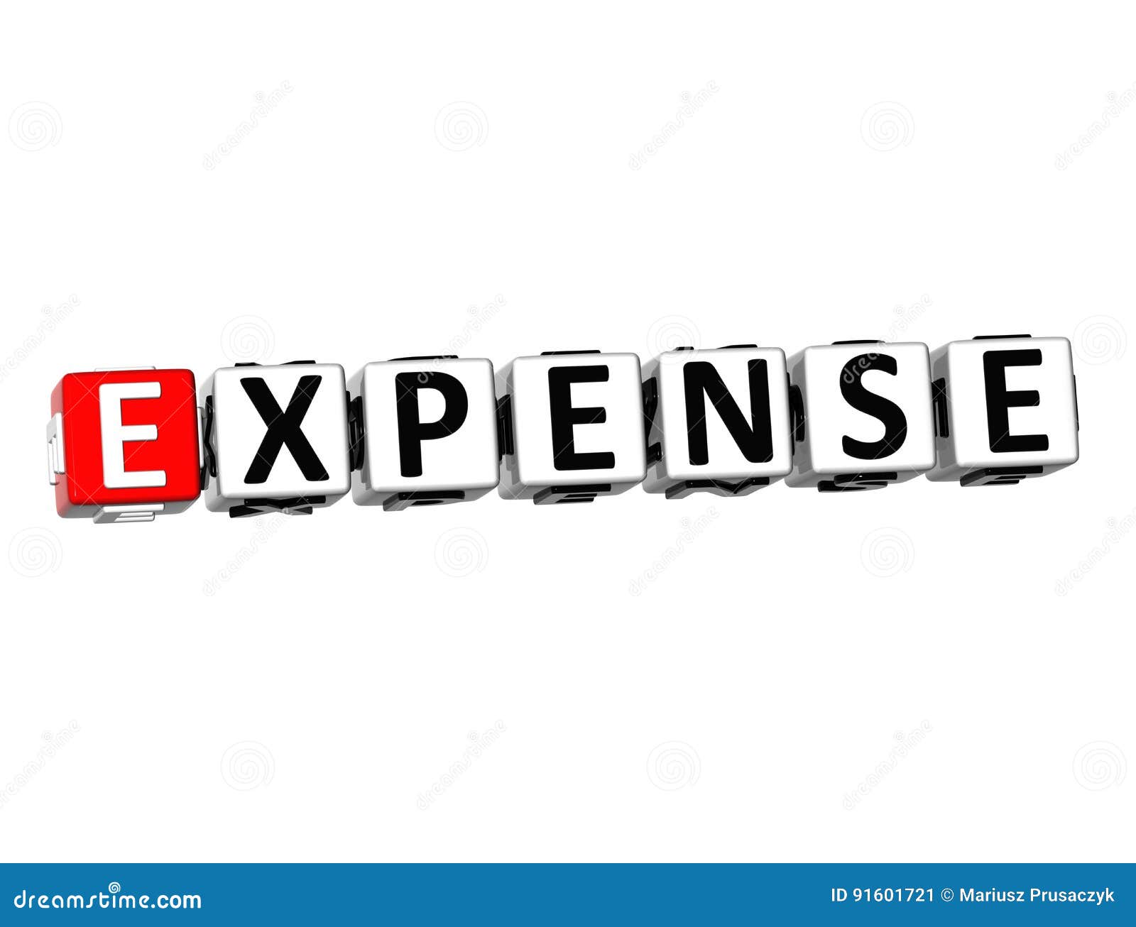 3D Word Expense on White Background Stock Illustration - Illustration ...