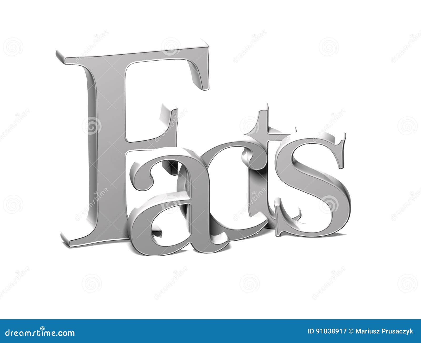 3D Word Facts on White Background Stock Illustration - Illustration of ...