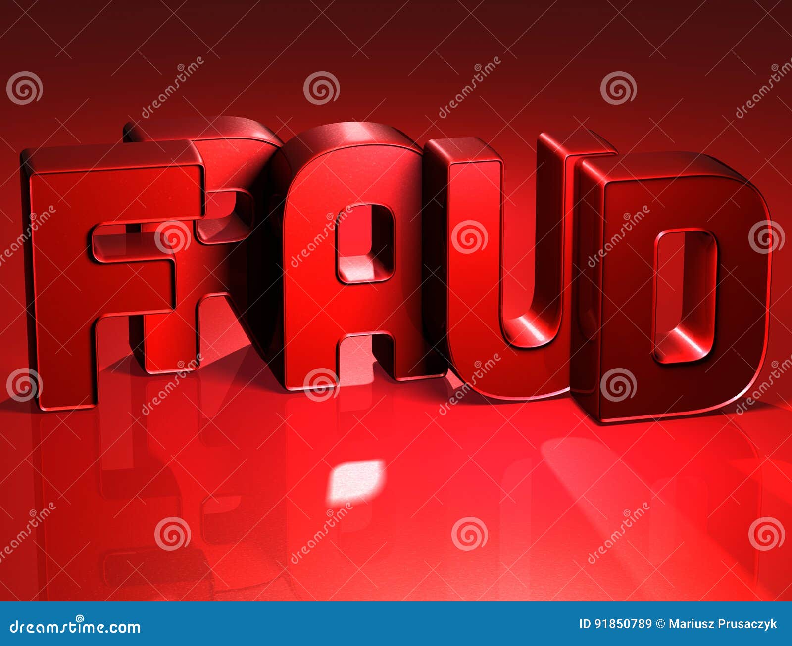 3D Word Fraud on Red Background Stock Illustration - Illustration of ...