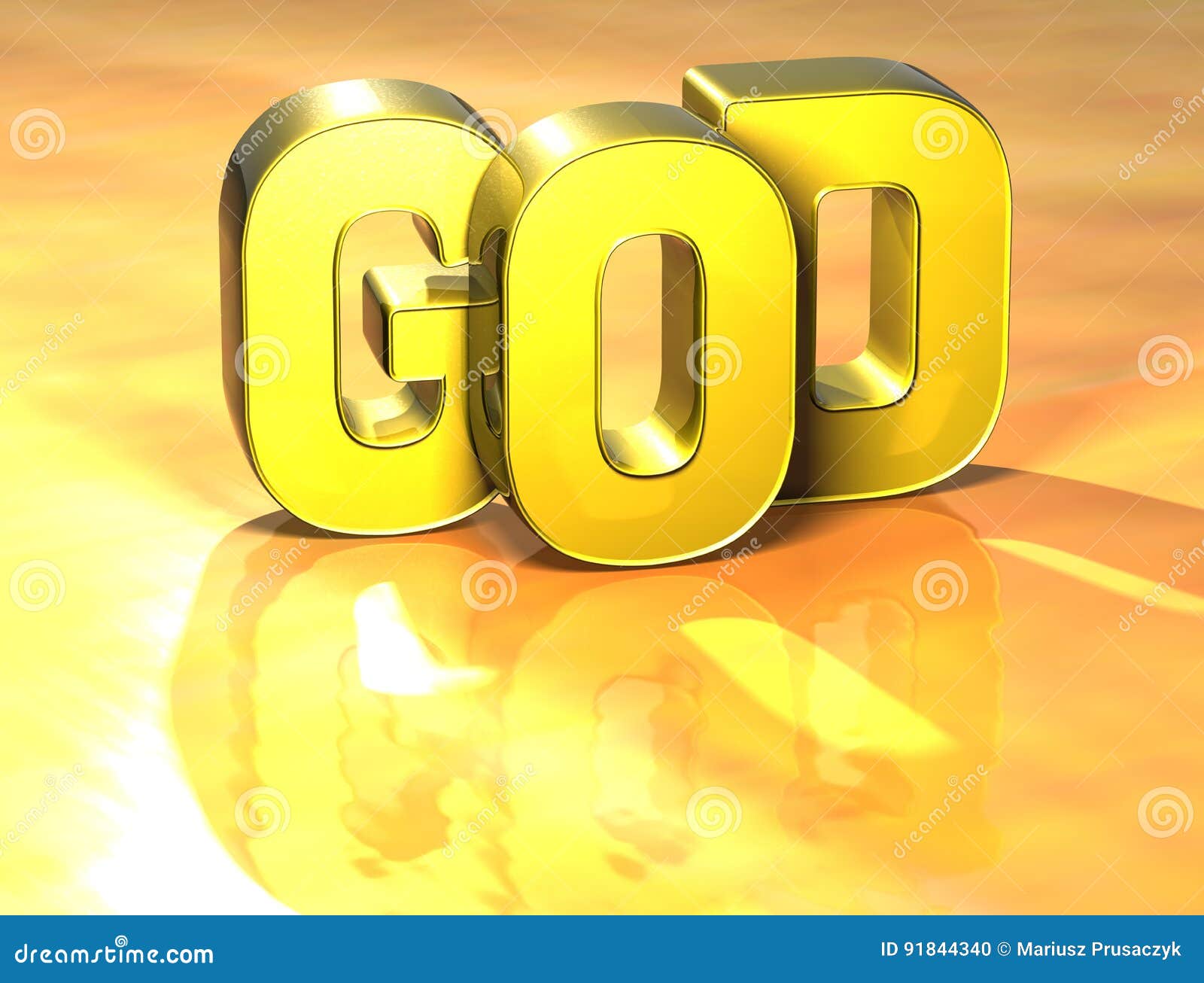 3D Word God on Yellow Background Stock Illustration - Illustration of ...