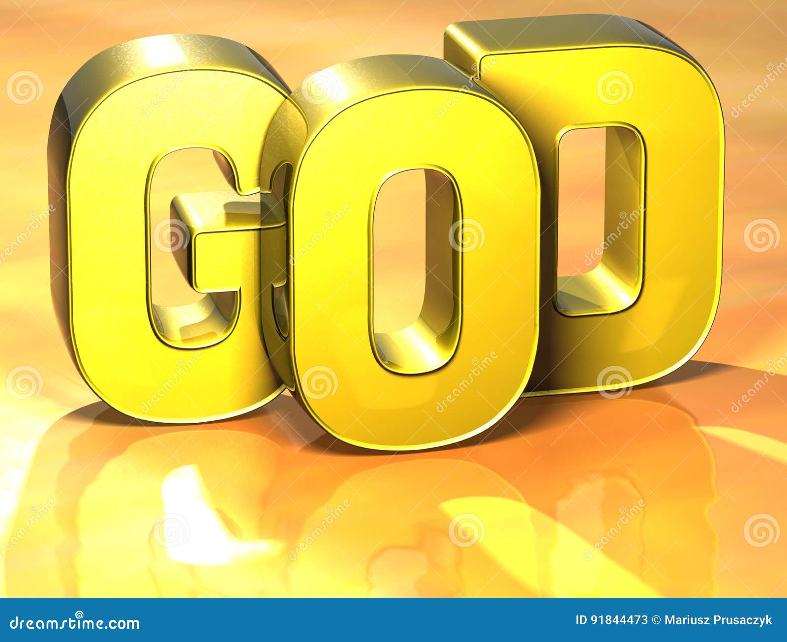 3D Word God on Yellow Background Stock Illustration - Illustration of ...