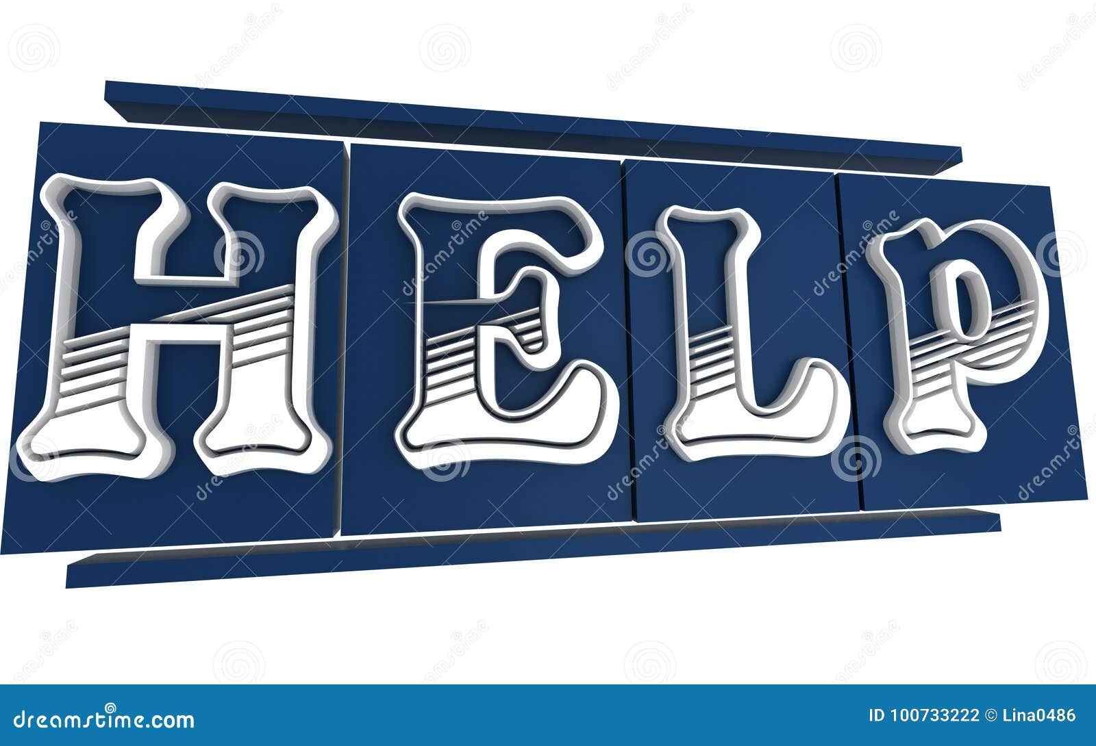 3D word help stock illustration. Illustration of white - 100733222