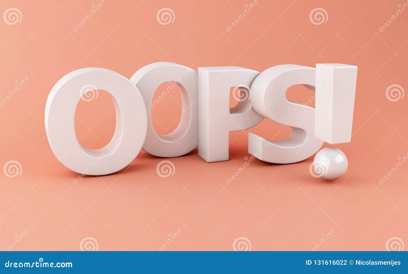 3d Word Oops on Pink Background. Stock Illustration - Illustration of ...