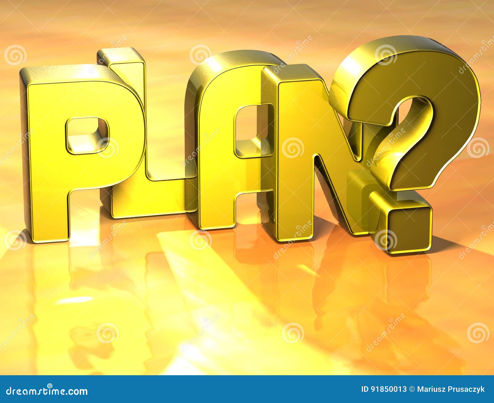 3D Word Plan on Yellow Background Stock Illustration - Illustration of ...