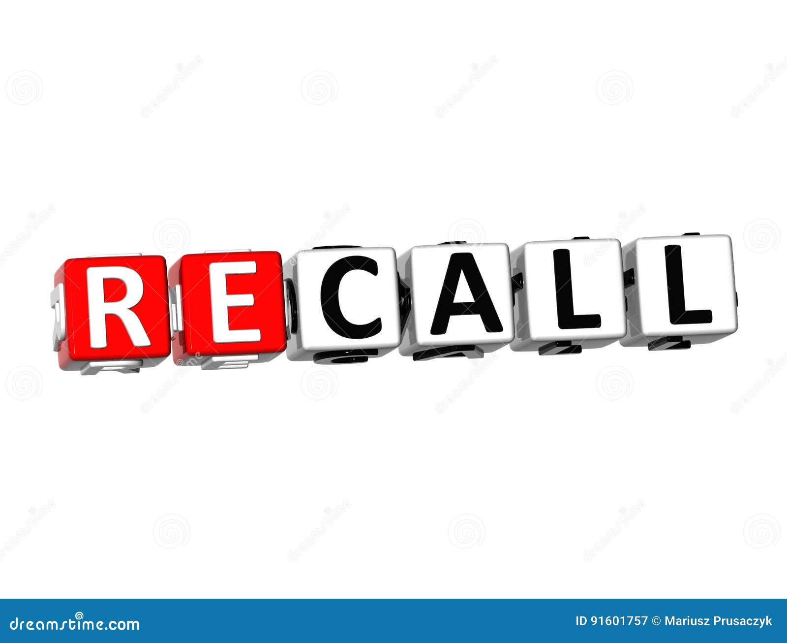 3D Word Recall on White Background Stock Illustration - Illustration of ...