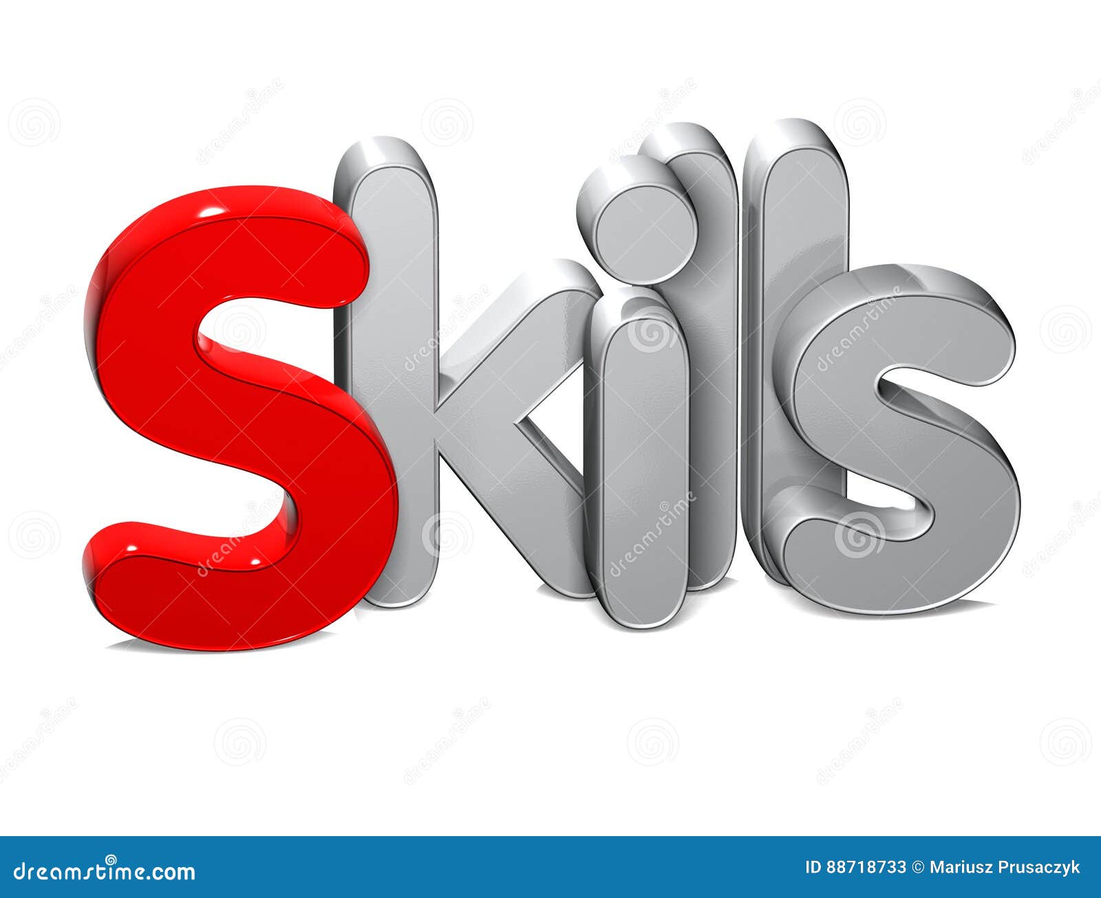 3D Word Skills Over White Background. Stock Illustration - Illustration ...