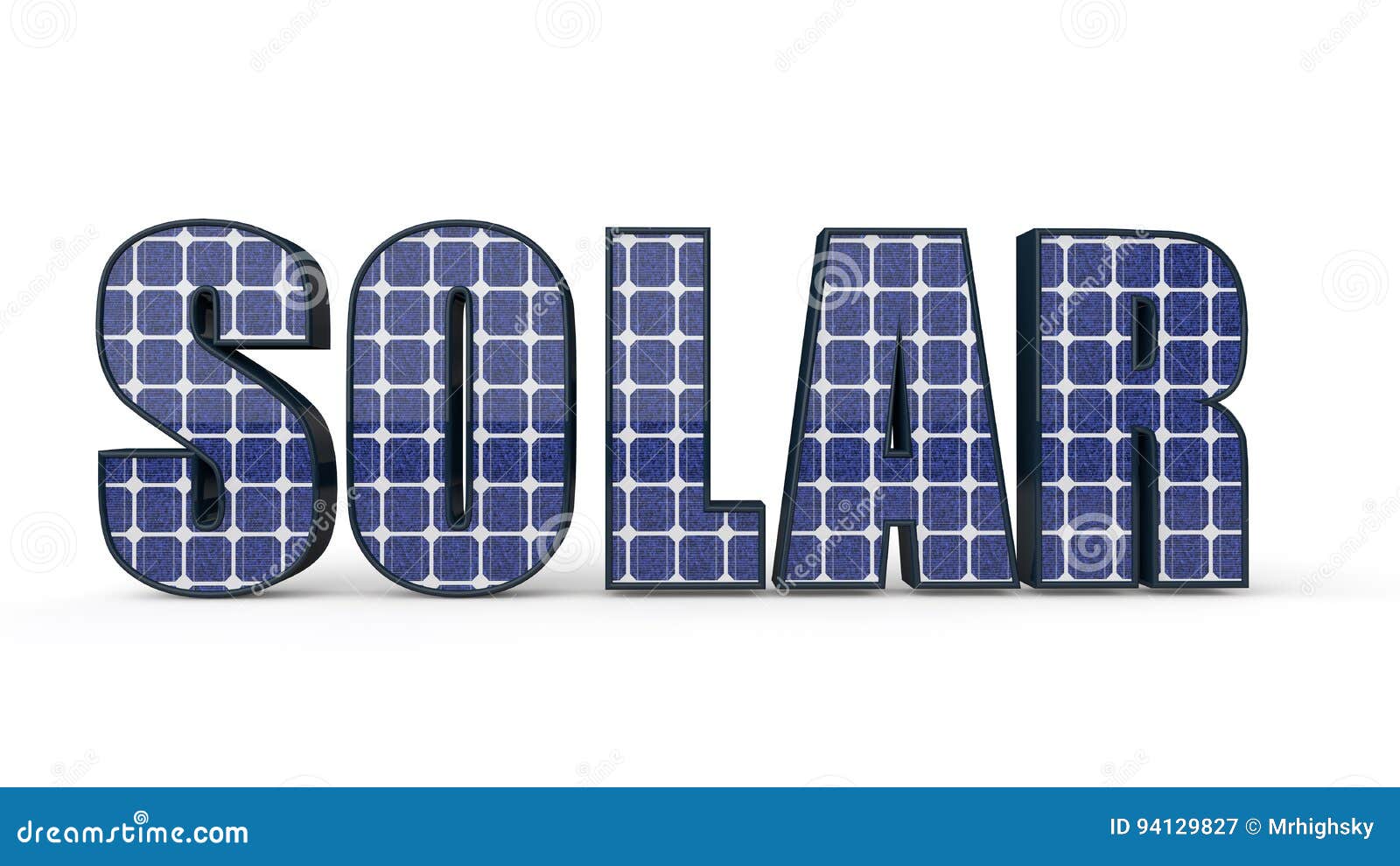 3d Word Solar with Photovoltaic Cells Stock Illustration - Illustration ...