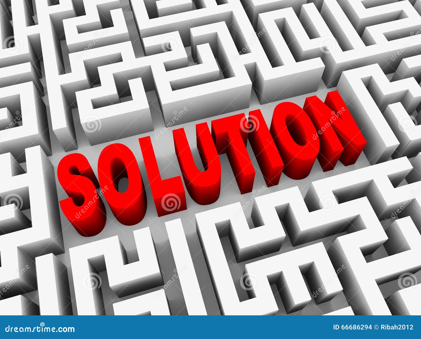 3d Word Solution in Puzzle Maze Stock Illustration - Illustration of ...