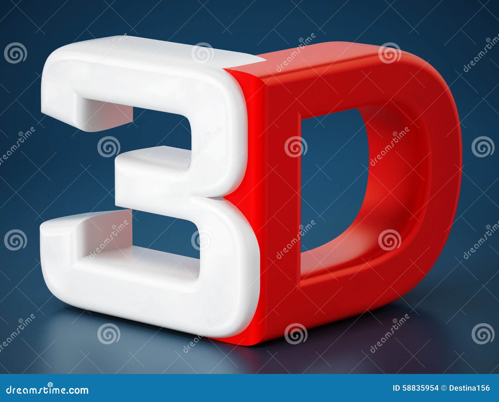 3D Word Standing on Dark Reflective Background Stock Illustration ...
