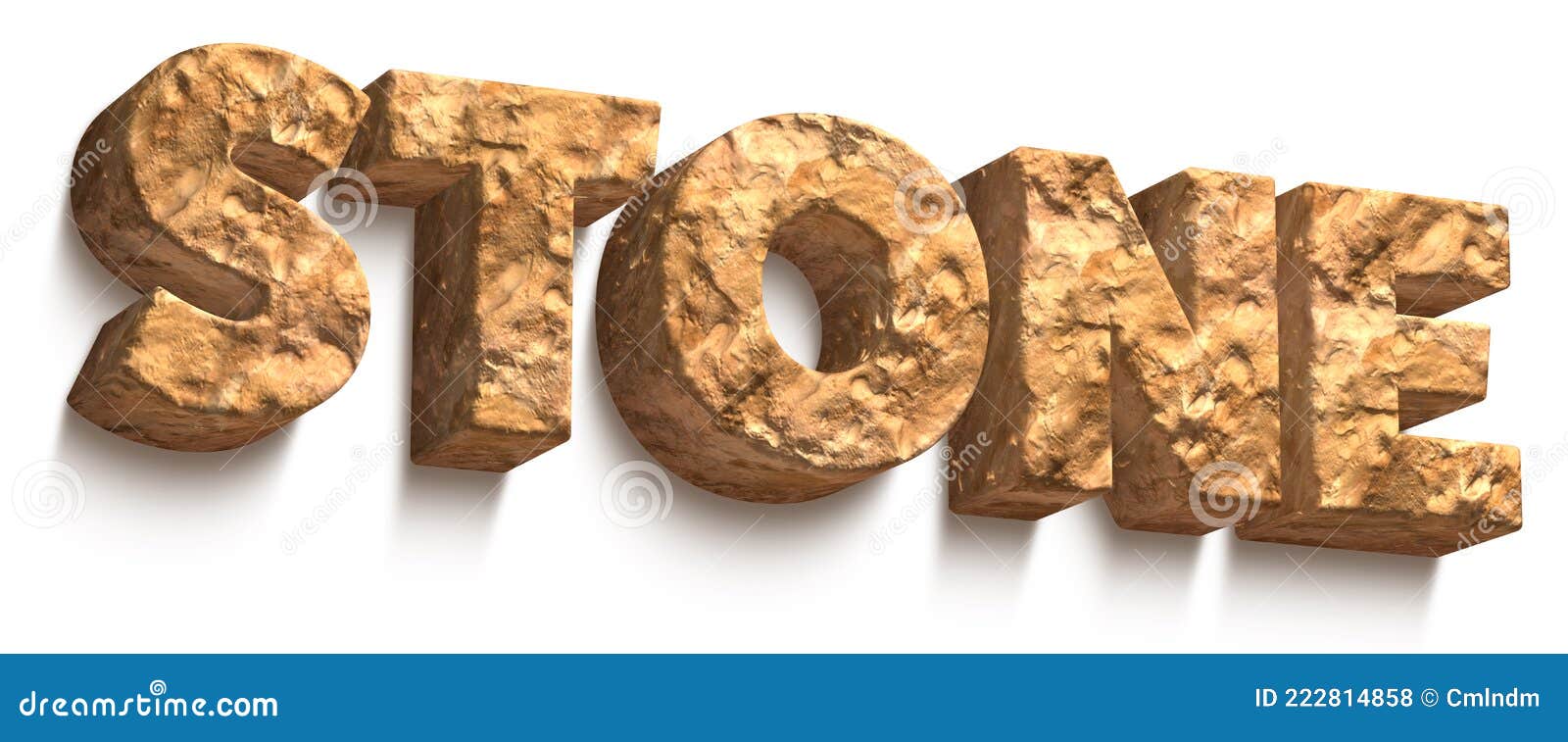 3D Word Stone Isolated on a White Background Stock Illustration ...