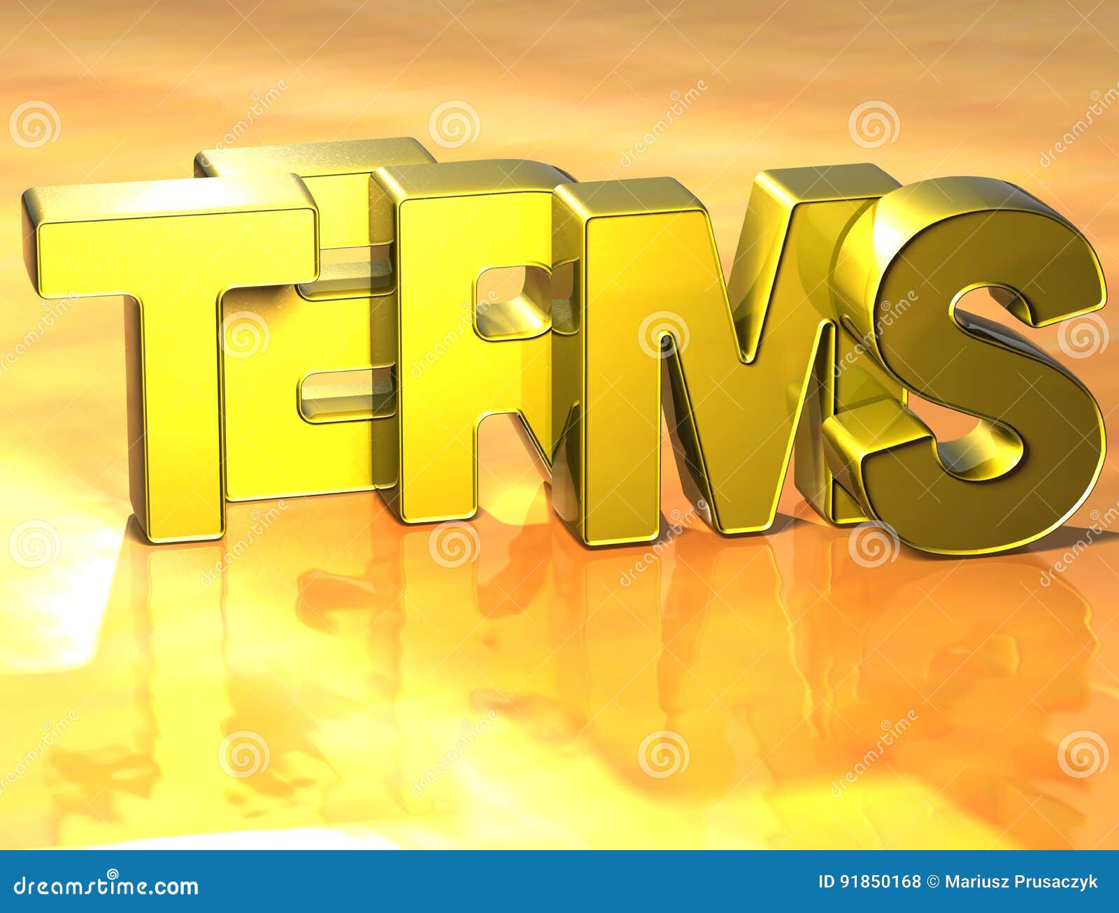 3D Word Terms on Yellow Background Stock Illustration - Illustration of ...