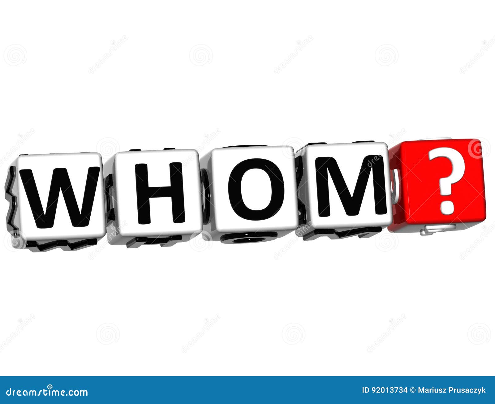 3D Word Whom with Question Mark. Stock Illustration - Illustration of ...