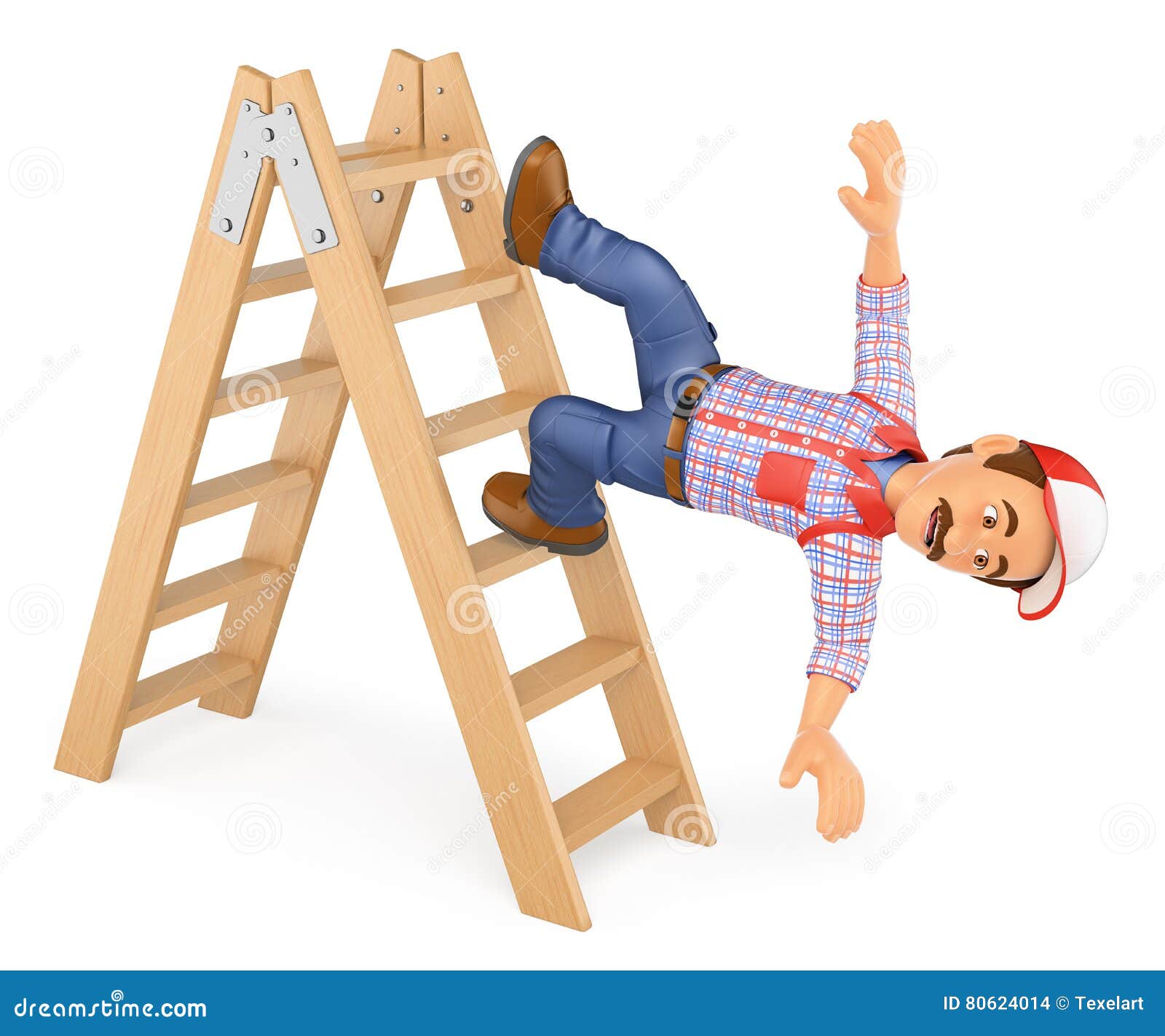 Worker Falling Ladder Stock Illustrations – 148 Worker Falling Ladder ...