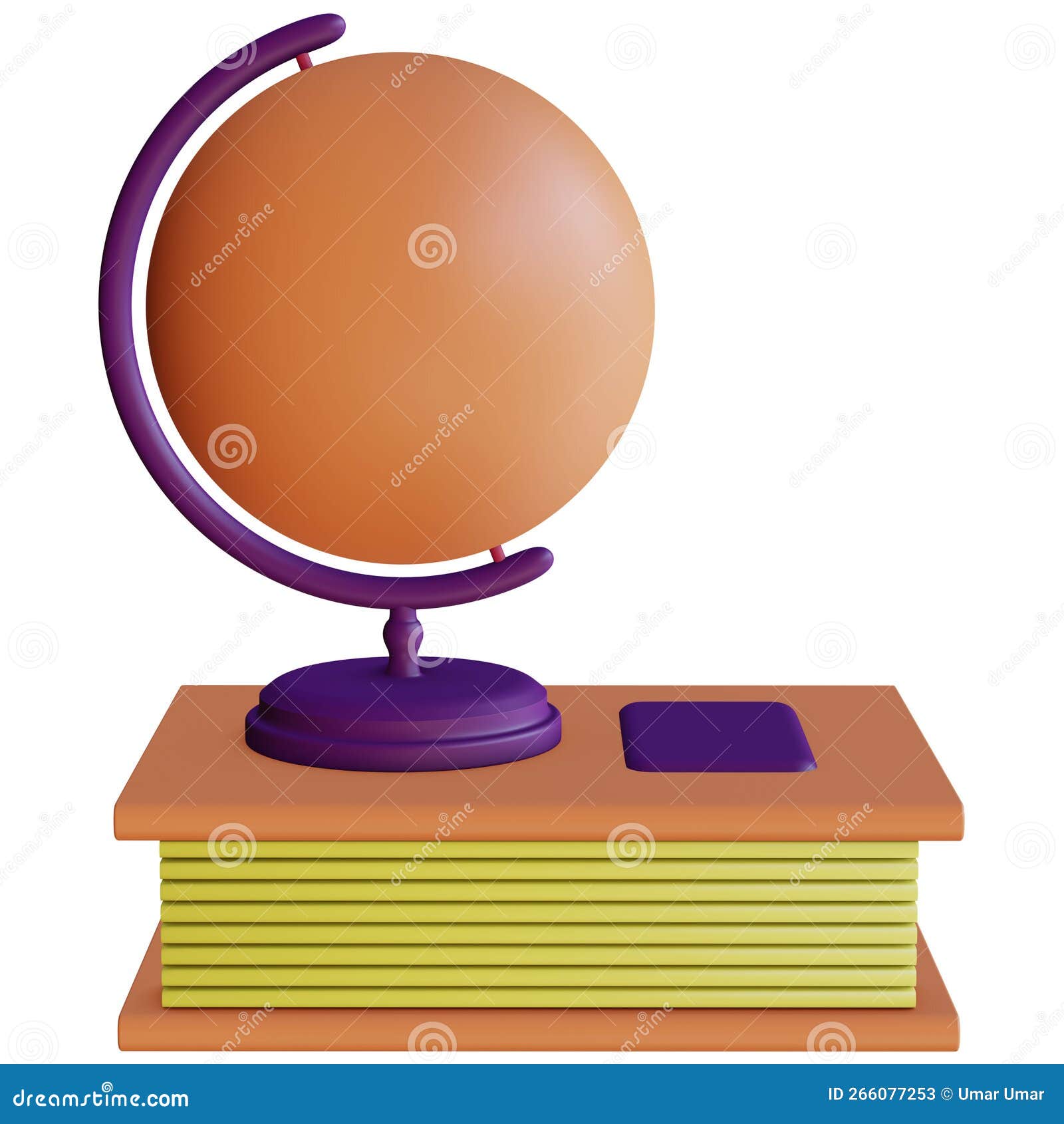 3d world globe on book stock illustration. Illustration of icon - 266077253