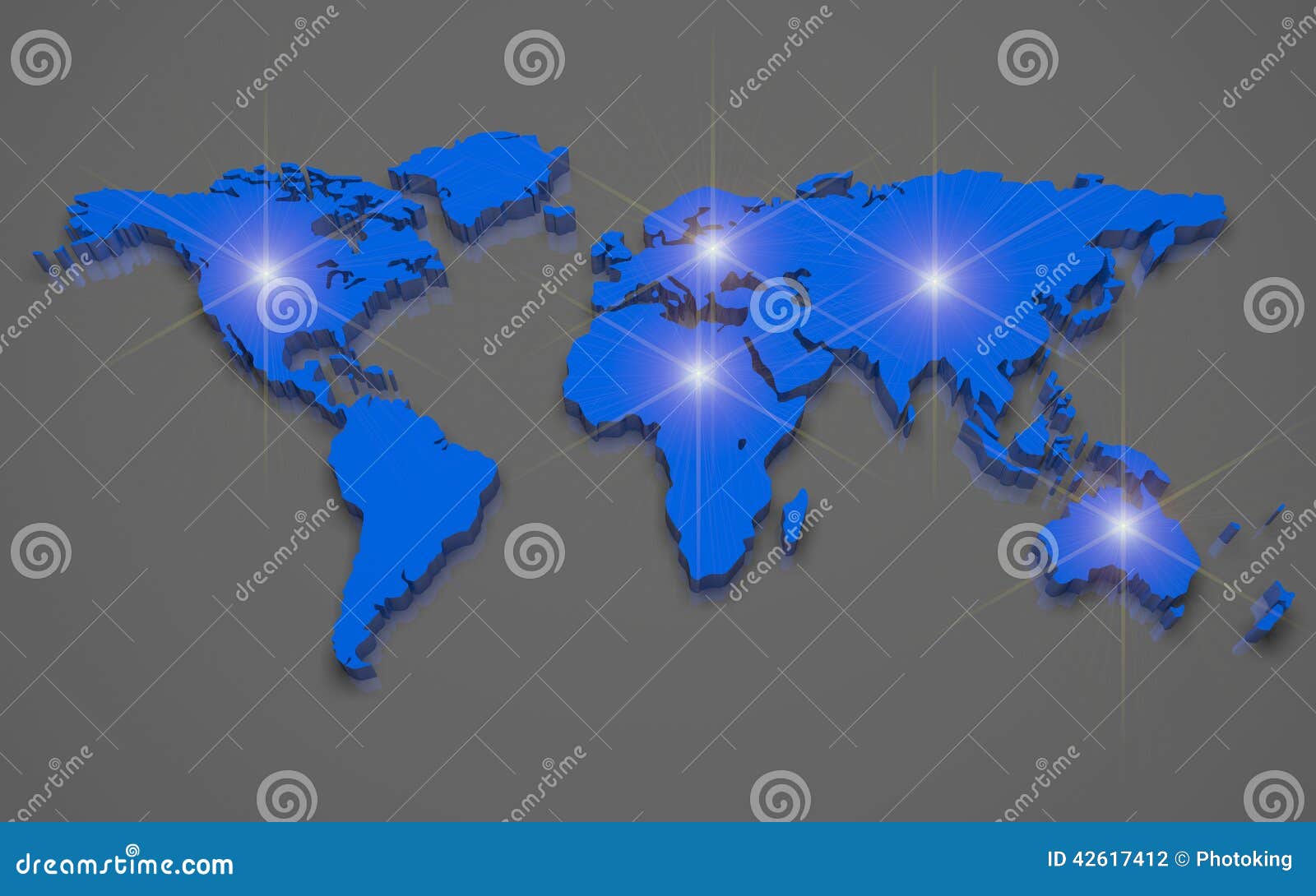 3D world map stock illustration. Illustration of communication - 42617412