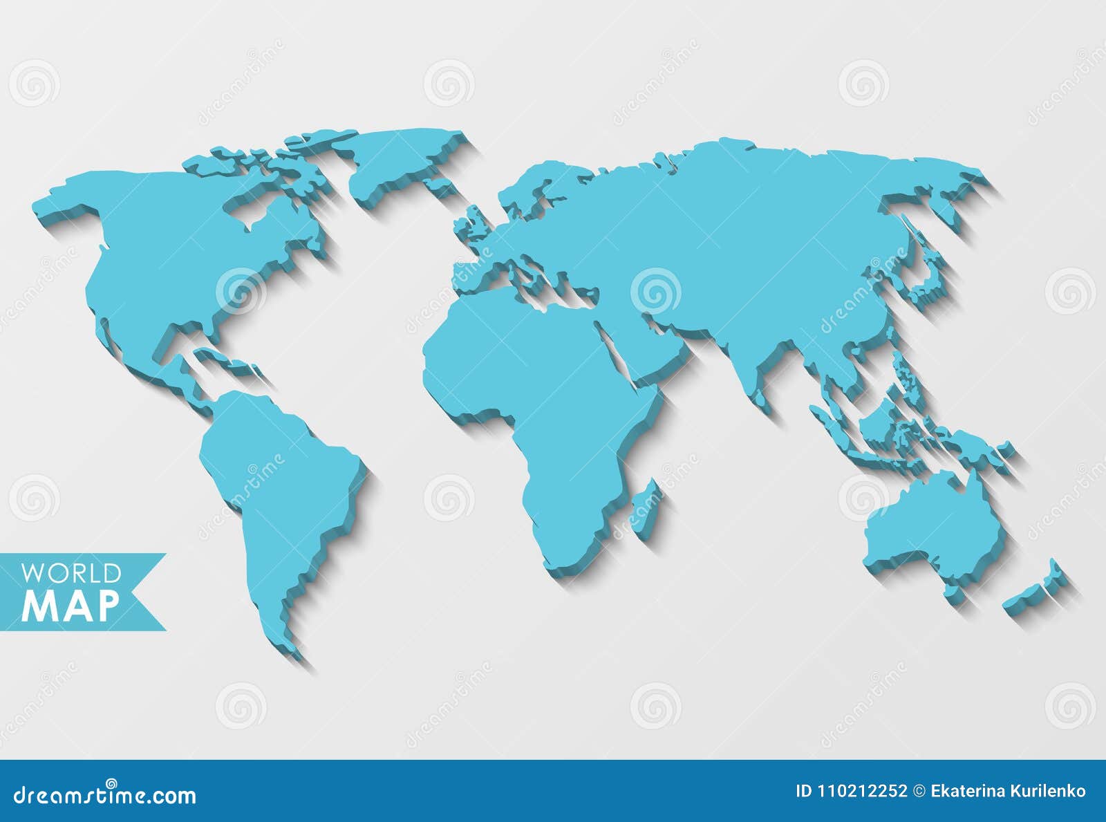 3d world map stock vector. Illustration of geography - 110212252